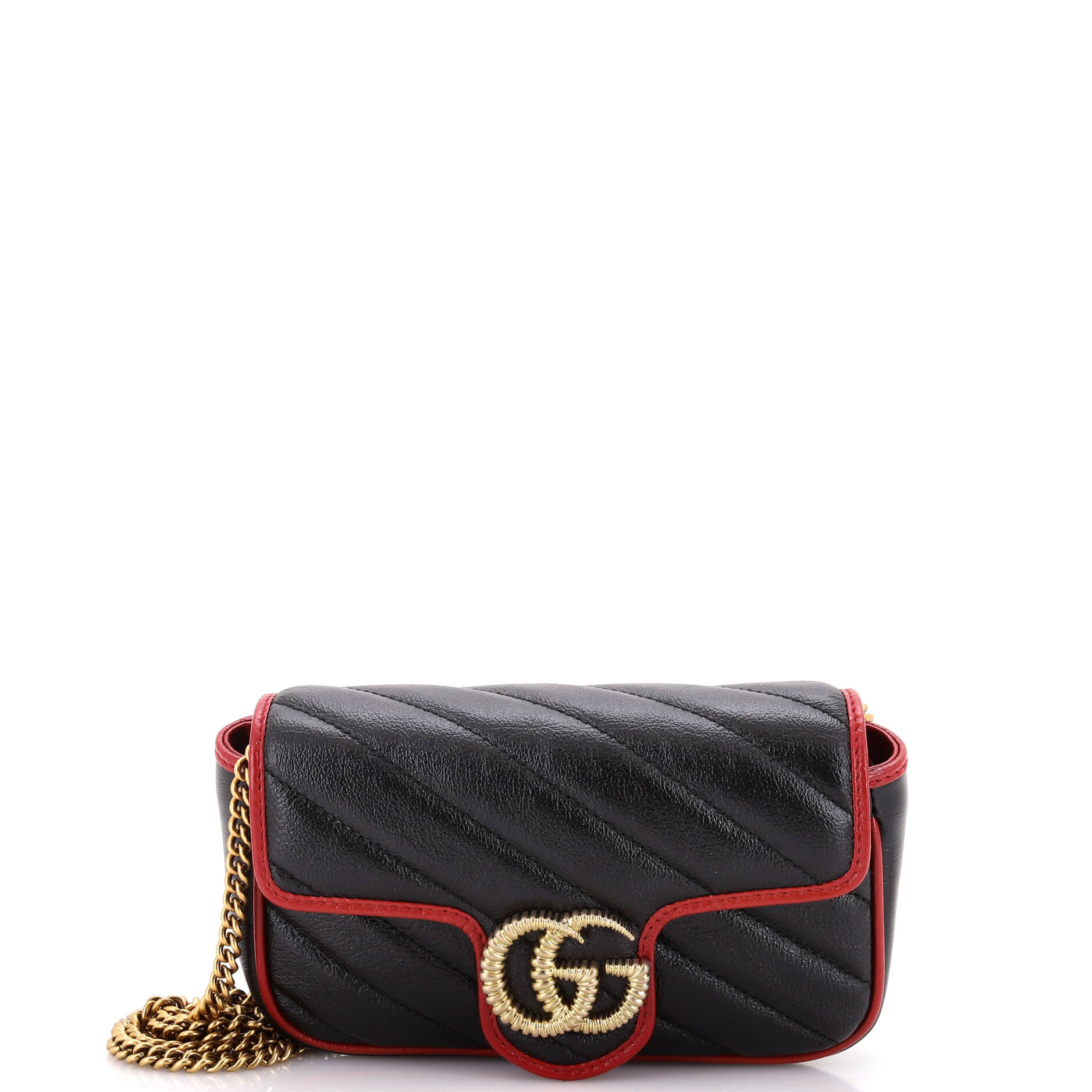 Pre-Owned GG Marmont Flap Bag Diagonal Quilted Leather Super Mini by ...