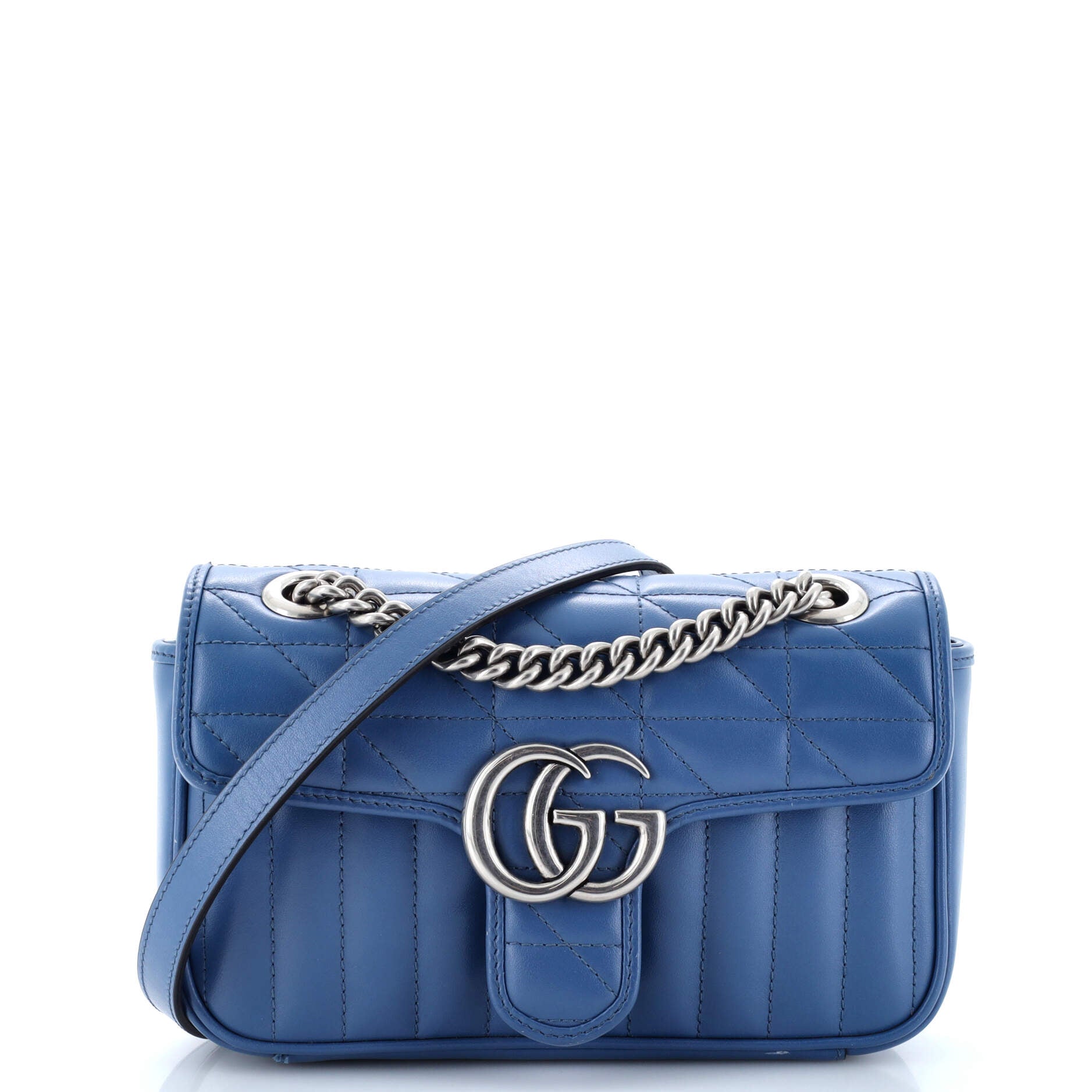 Pre-Owned GG Marmont Flap Bag Mixed Matelasse Leather Small By Rebag ...