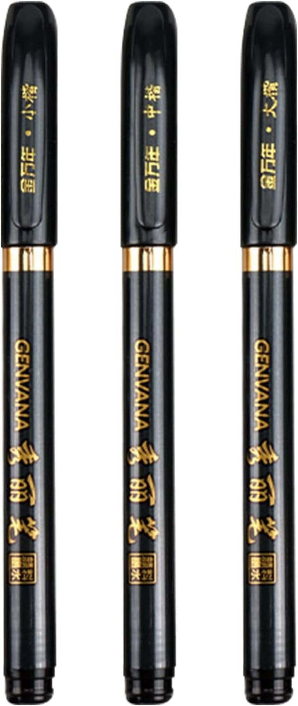 GGB-3 Pcs Ink Pen Artist 3 Size Calligraphy Pen for Writing Drawing Chinese Japanese Calligraphy ...