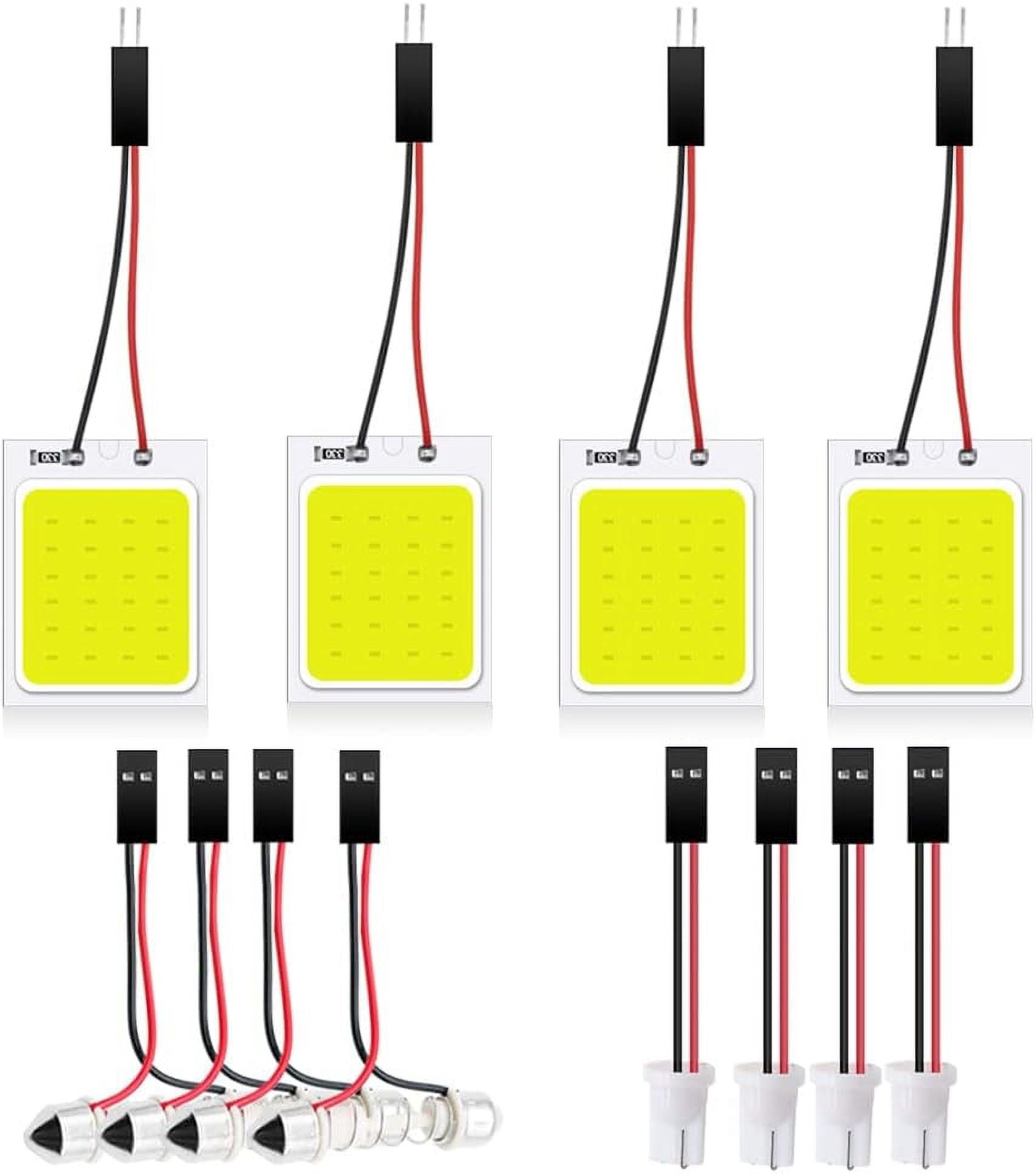 GGB-4-Pack White 6500K COB 24-SMD 12V LED Light for Auto Car Interior ...