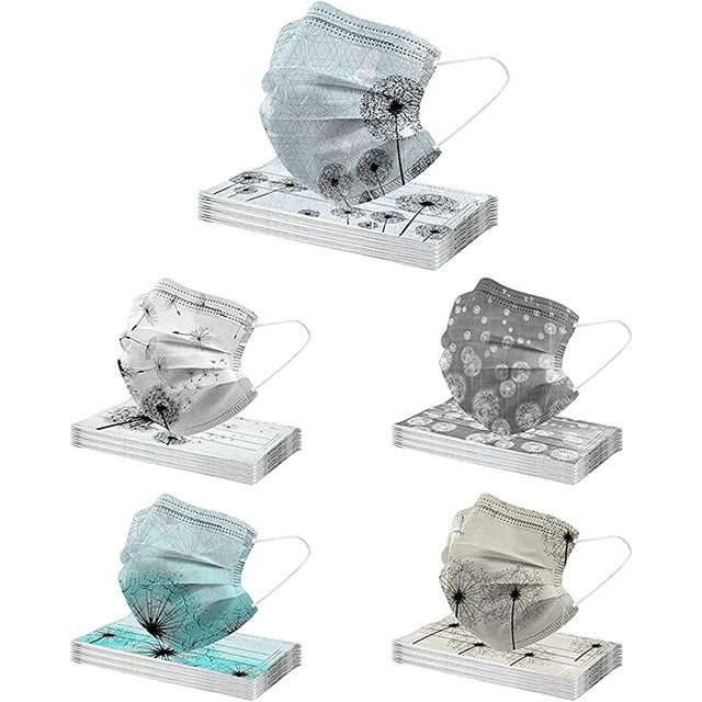 GGB-50PC Disposable Face_Masks with Design for Adults Women Patterned 3 ...