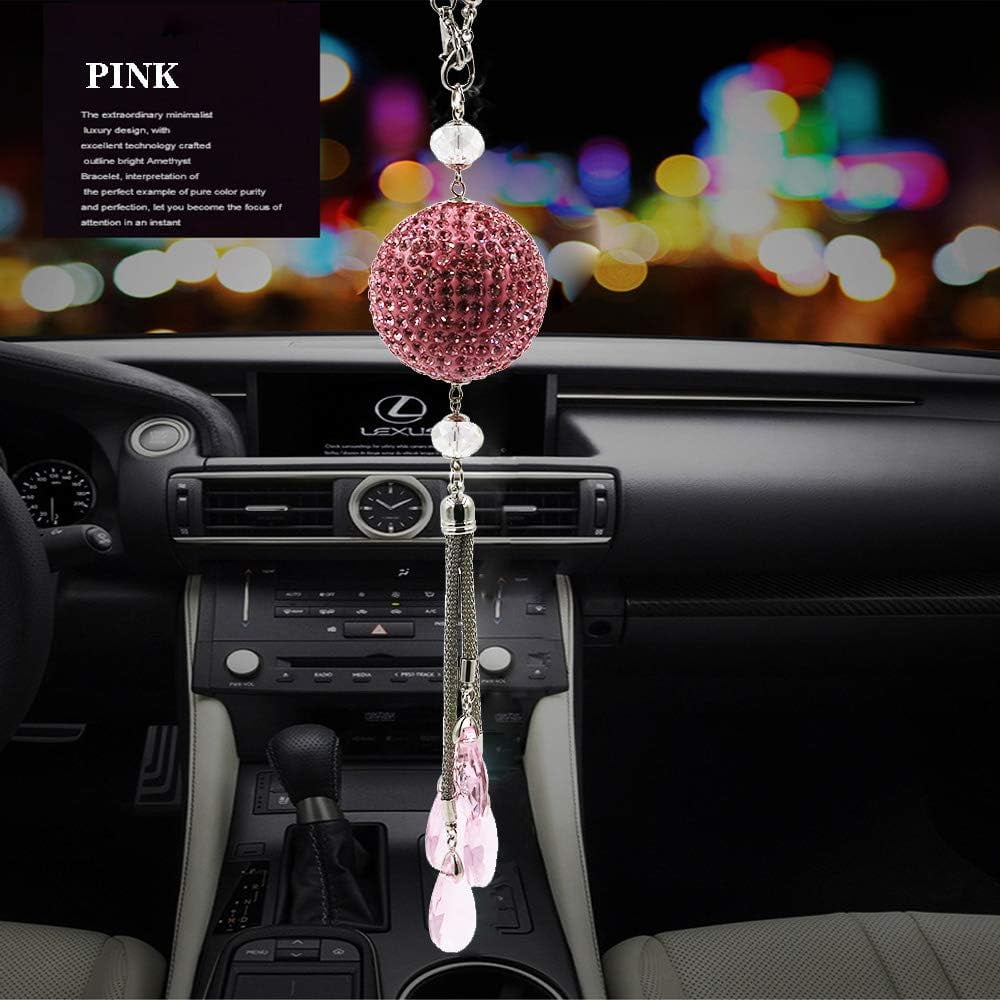 GGB-Bling Car Ornament Clear Hanging Crystal Ball Prism Crystals,Lucky ...