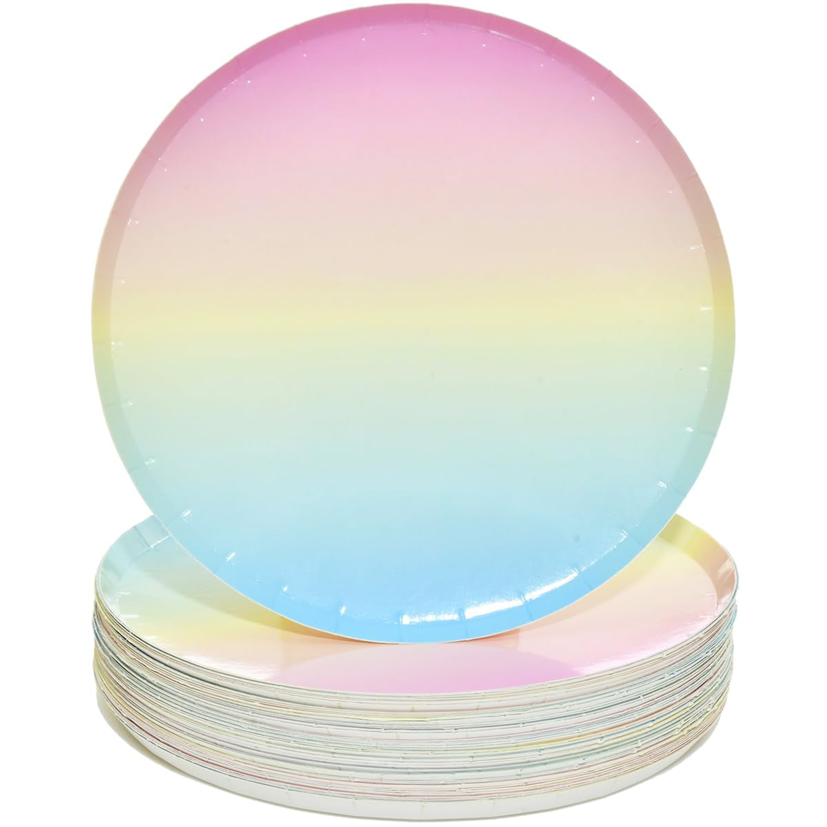 GGBOY 50PCS Rainbow Plates SSF20 Pastel Party Plates Paper Plates Party ...