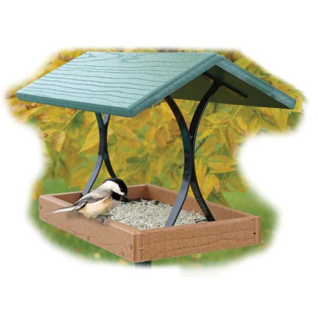 GGFLYTHRU Going Green Large Platform Fly Thru Feeder with Green Roof ...