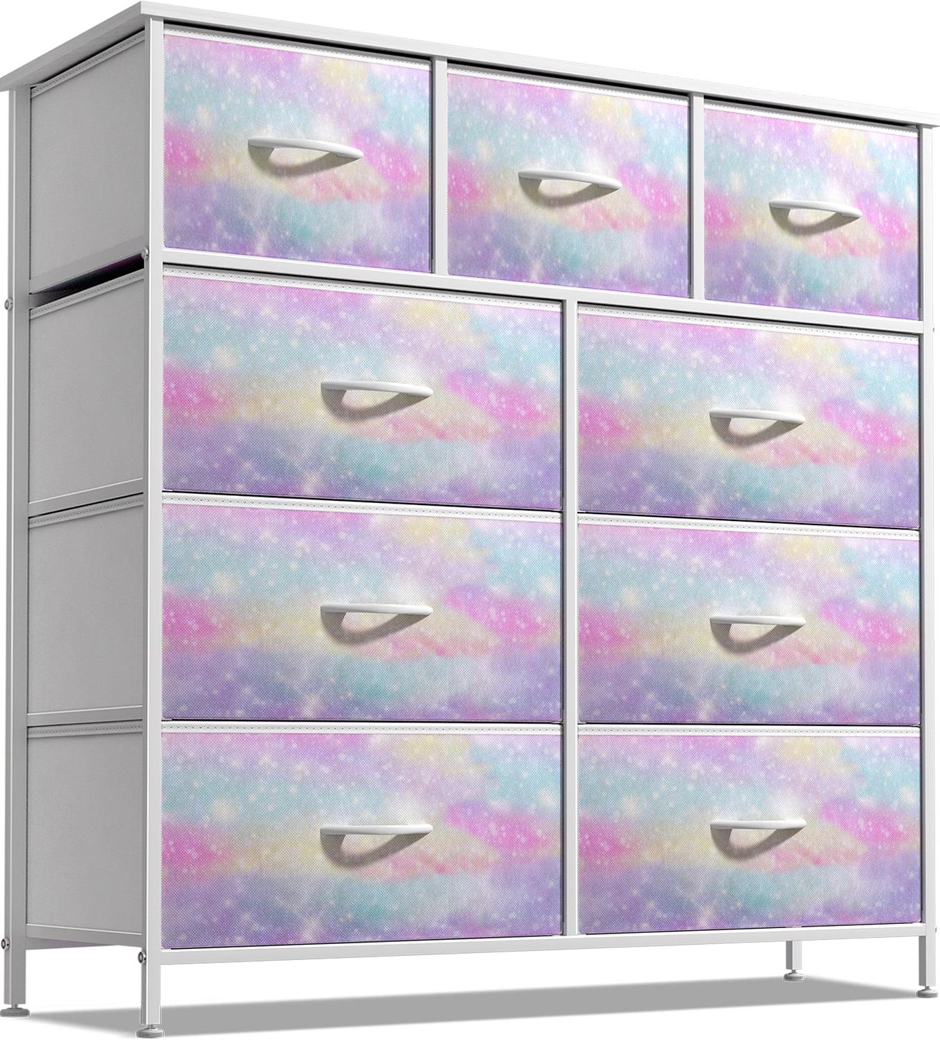 Sorbus Modern Color Print 9-cubby Storage Tower Tie-Dye Sparkle ...