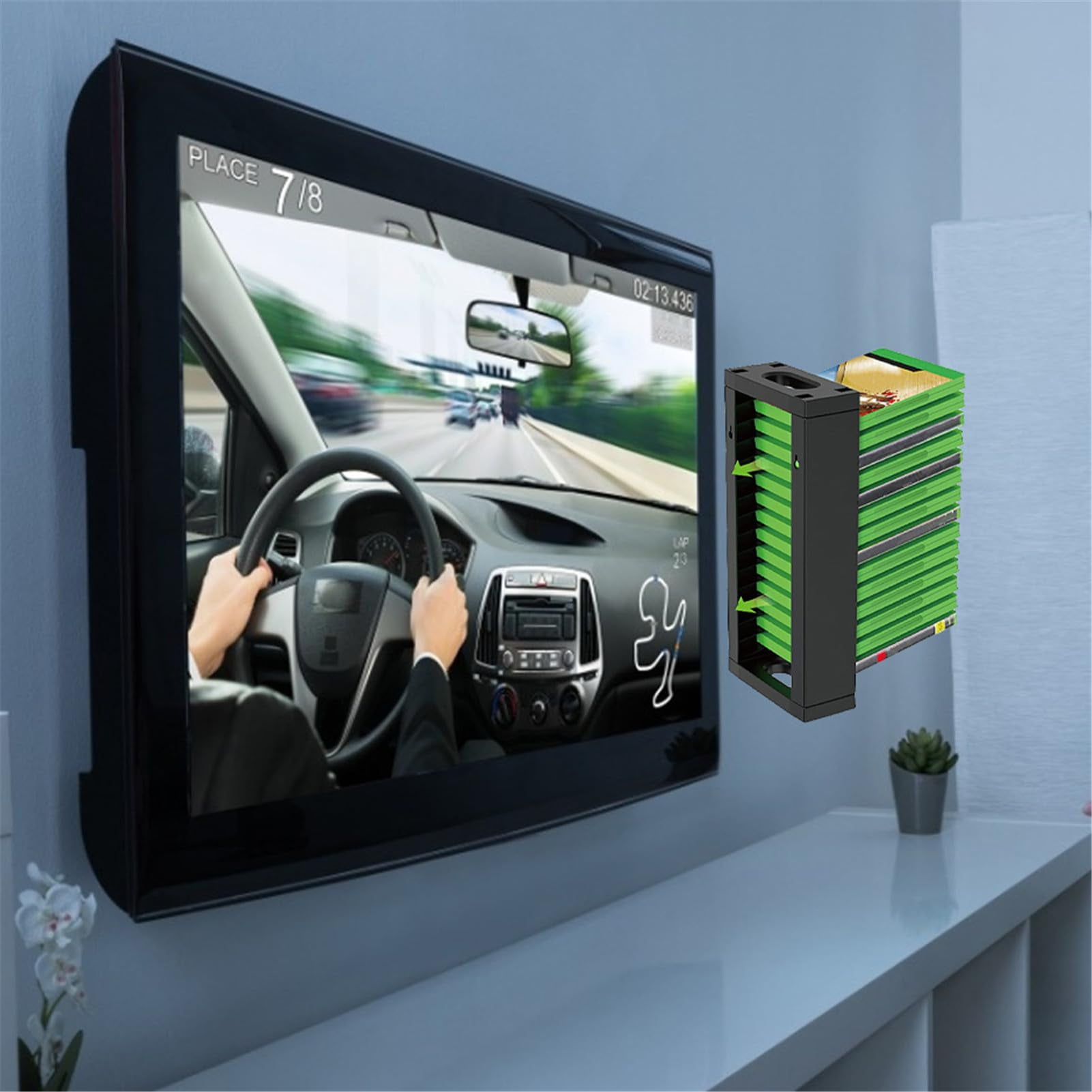 GGMCN Game Disc Storage Rack, 14 Game Disks, Small Wall Mounted Games ...