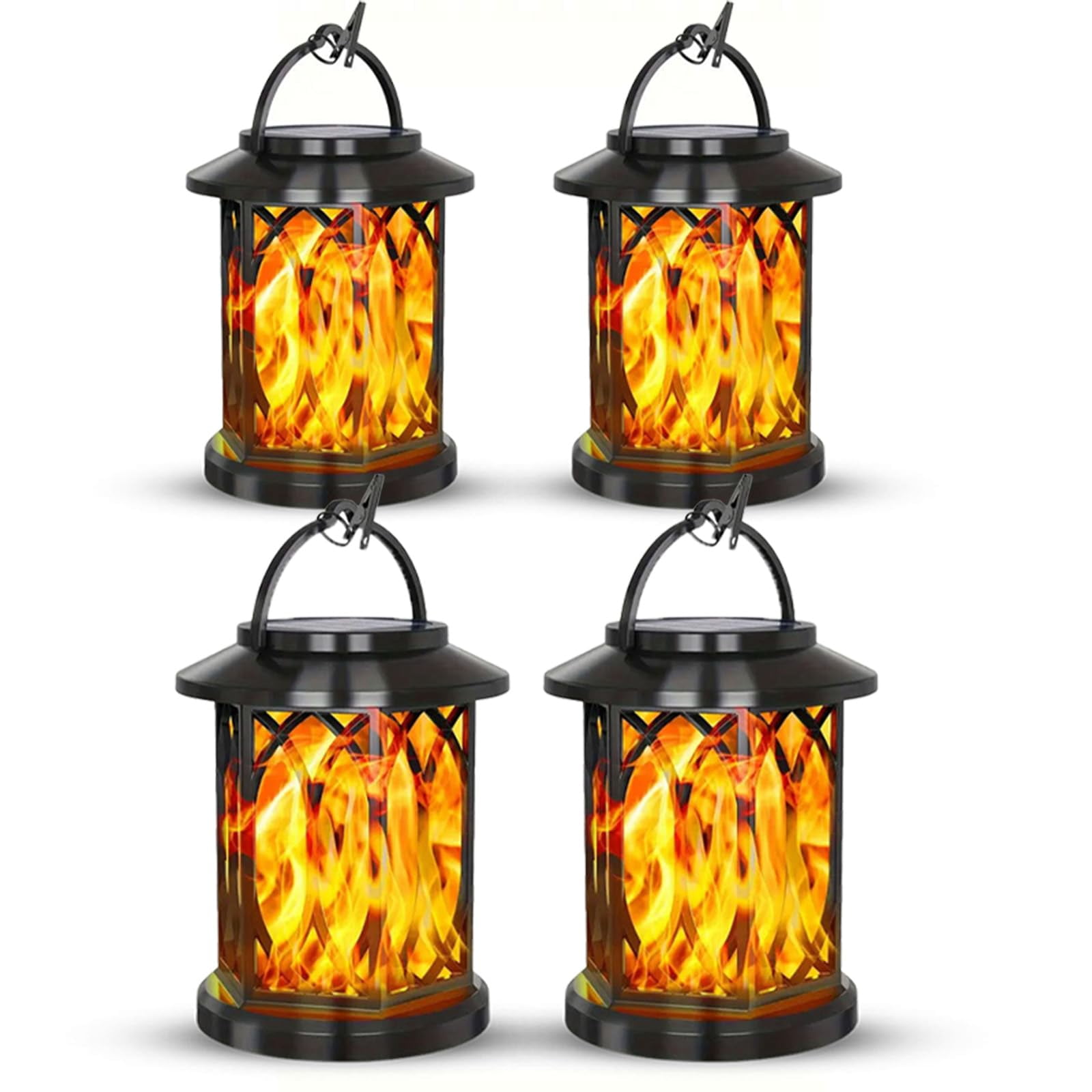 GGMCN Solar Lights, 2025 Upgraded Flickering Flame Solar Lantern ...