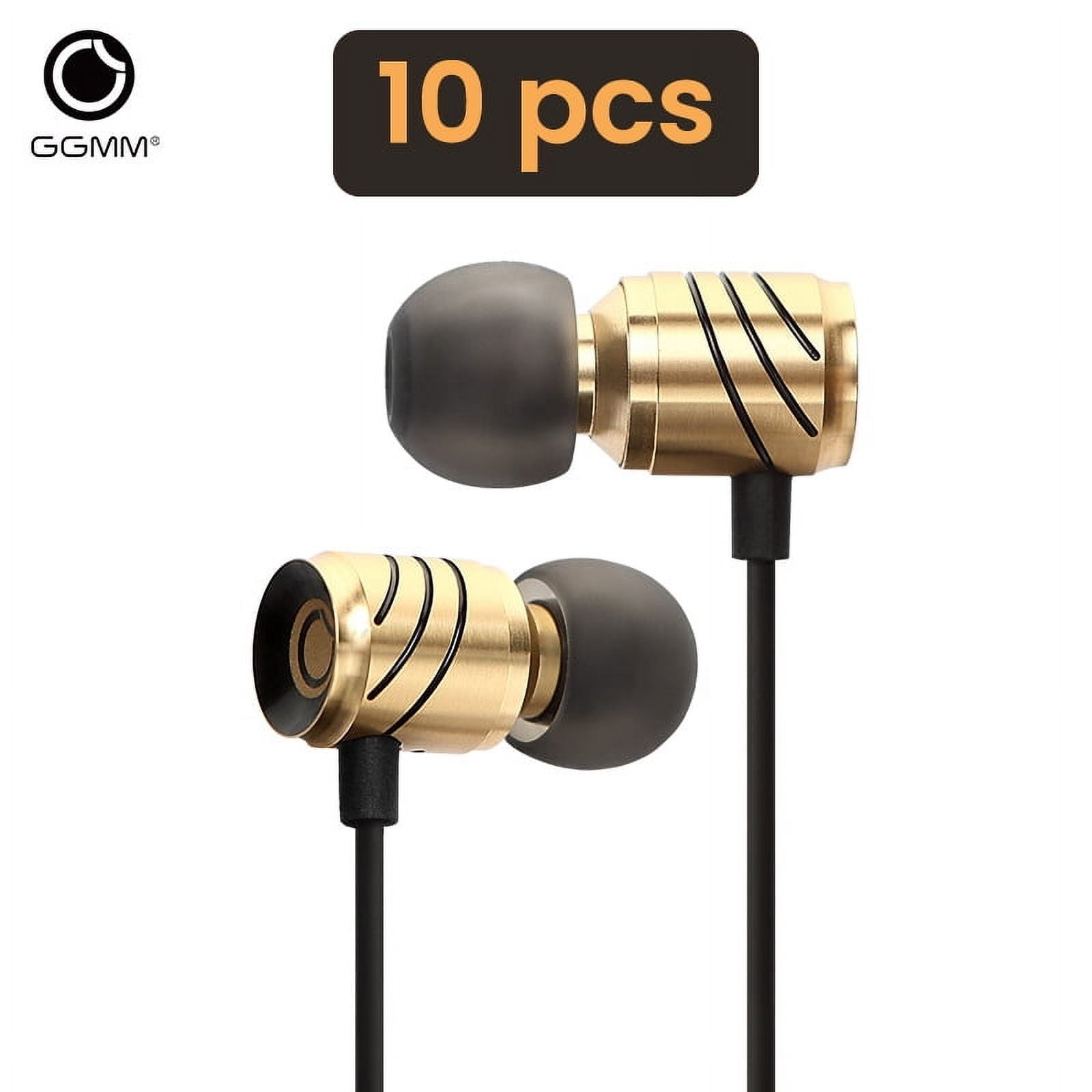 10pcs GGMM Wired Headphones With Microphone, Wire-Controlled Metal In ...
