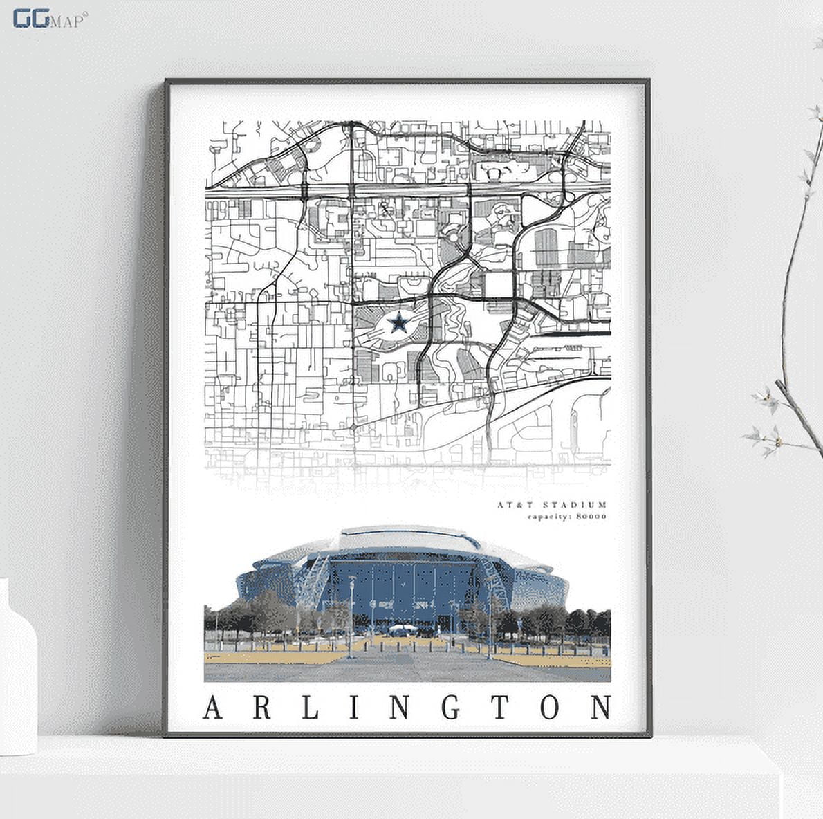 ATLANTA City Map - Mercedes-Benz Stadium Wall Art - Atlanta Falcons ...