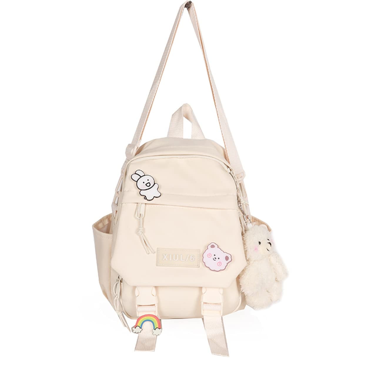 GGOOB Cute Mini Backpack with Kawaii Accessories, White, for Teens ...