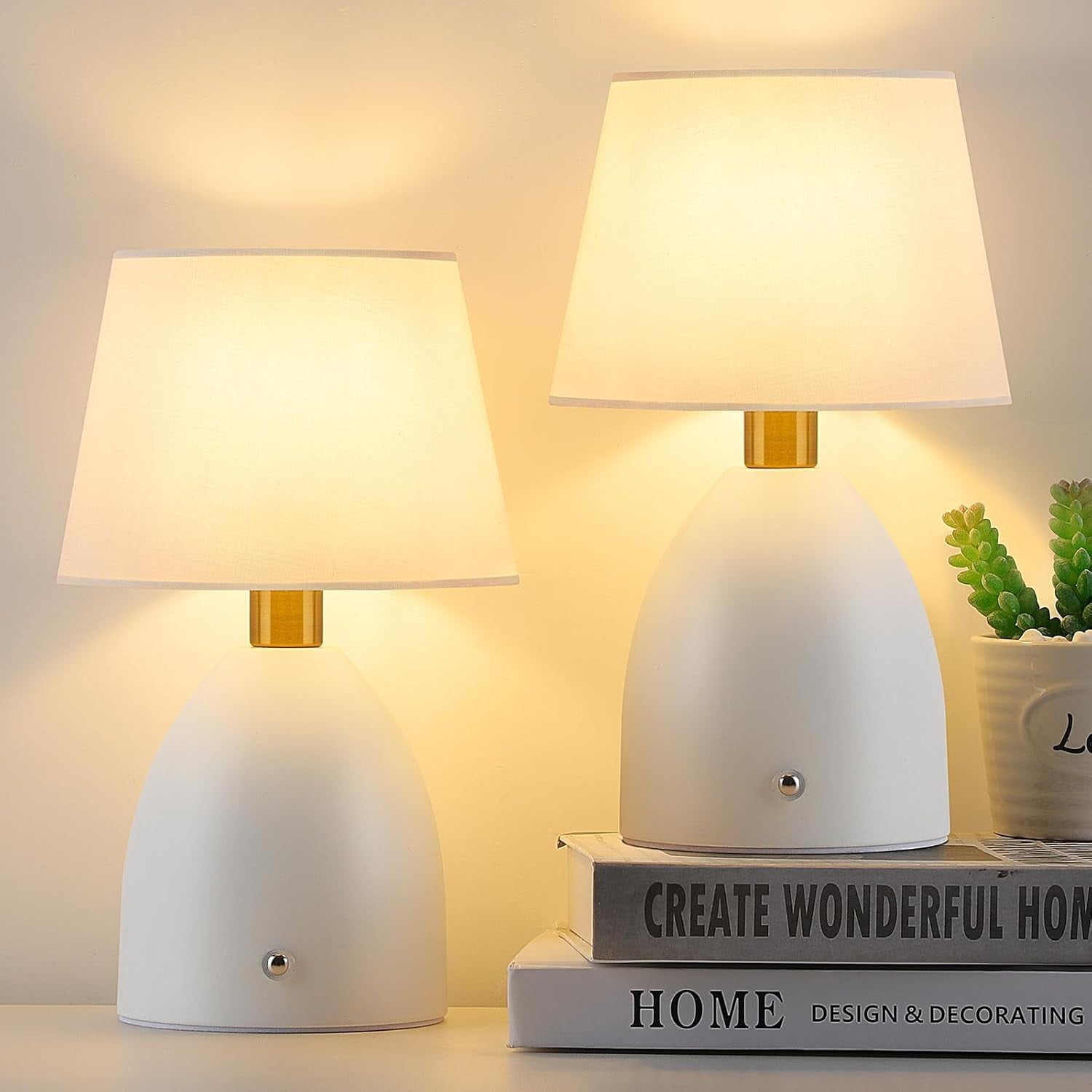 GGOYING Cordless Table Lamp Set of 2, 5400mAh Rechargeable Battery ...