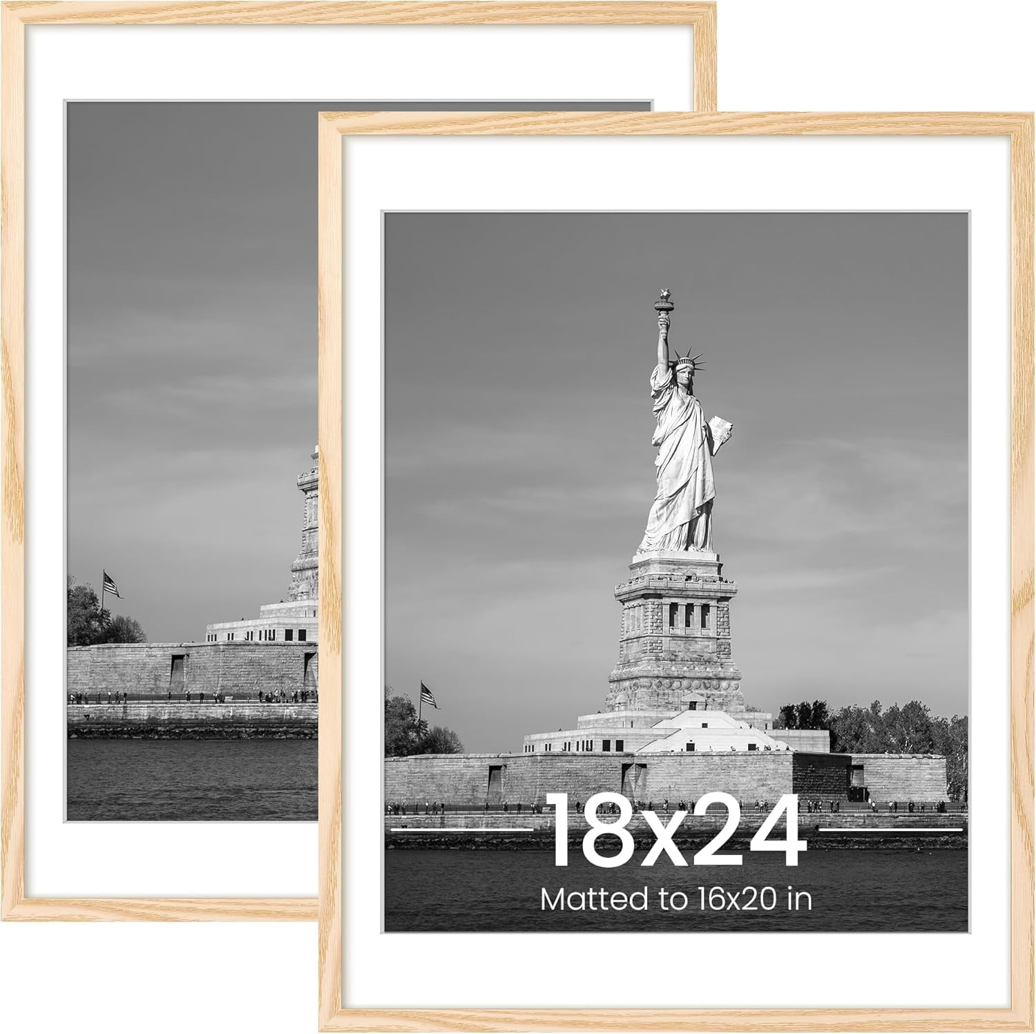 GGSW 18x24 Picture Frame, Display Poster 16x20 with Mat or 18 x 24 ...