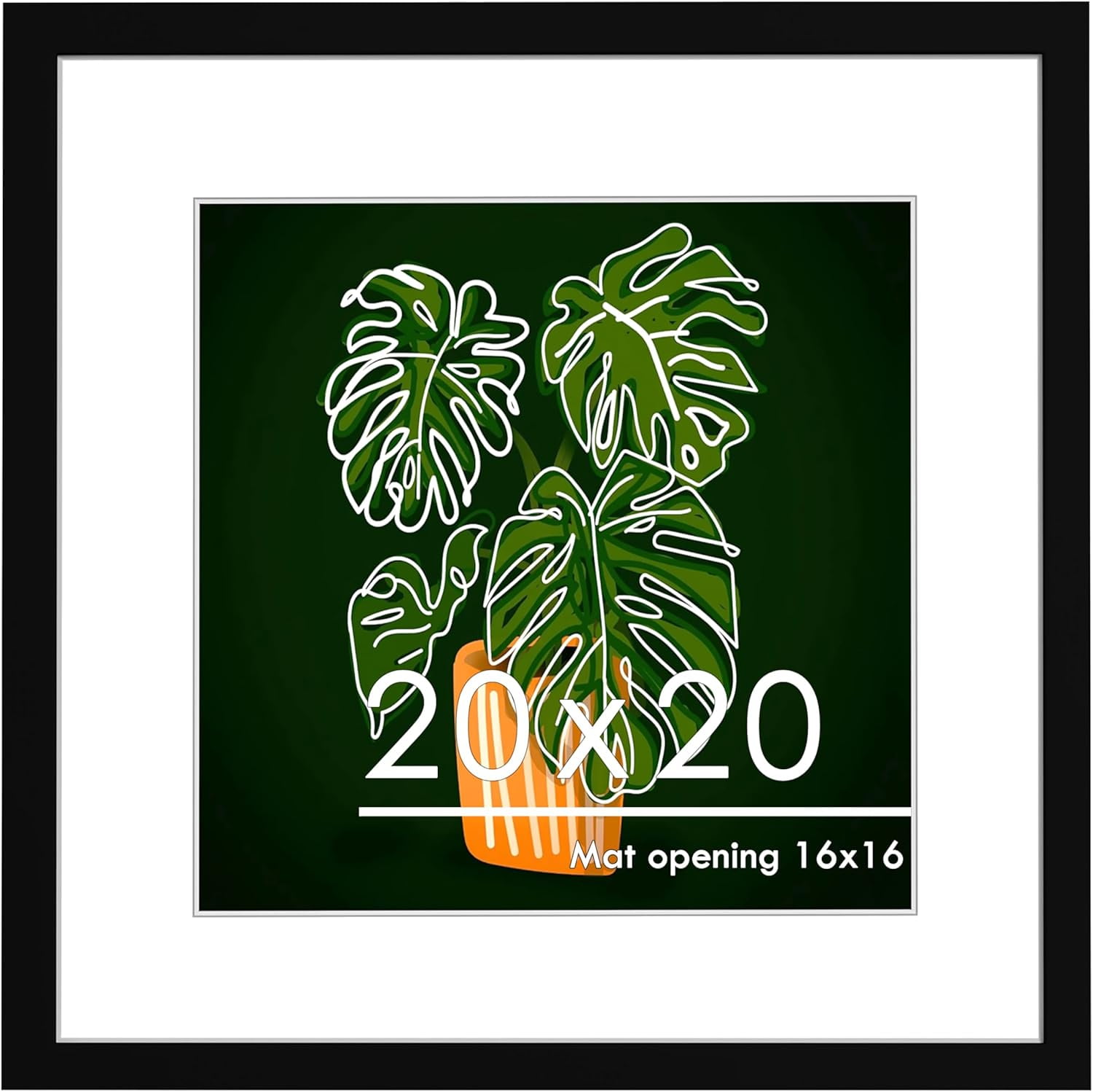 GGSW 20x20 Picture Frame, Display Pictures 16 x 16 with Mat or 20 x 20 ...