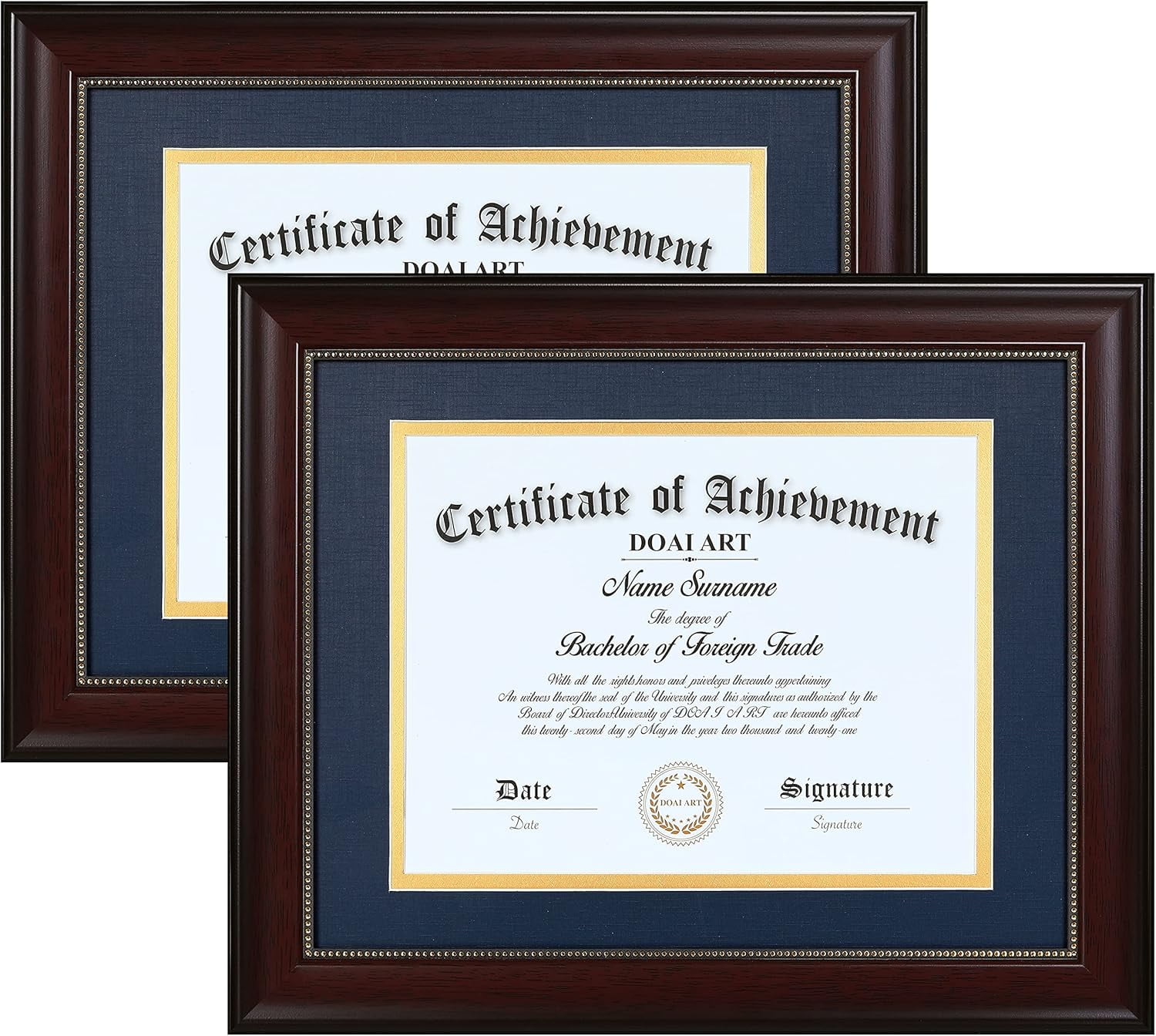 GGSW 8.5x11 Diploma Frame Set of 2 Classic Mahogany Display 8.5x11-inch ...
