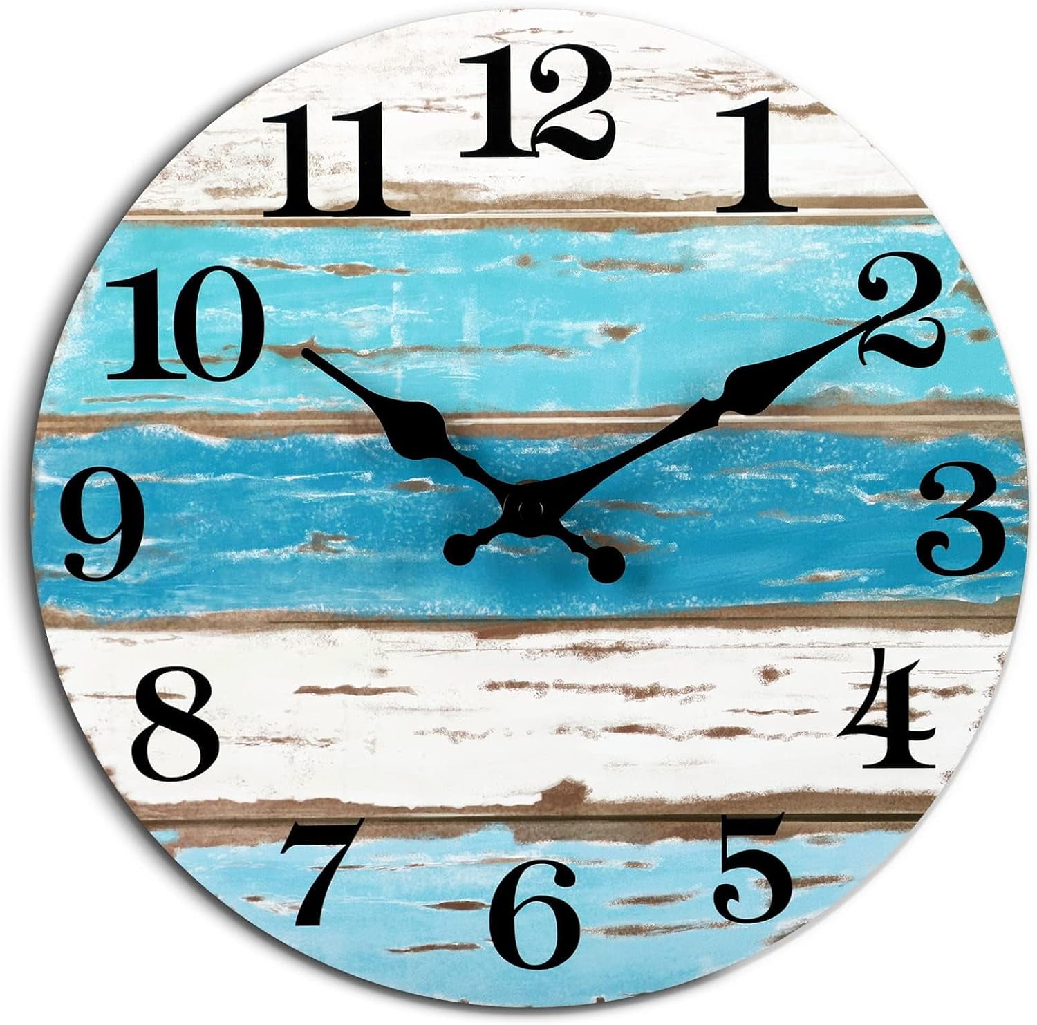 GGSW Wall Clock, 18 Inch Beach Wall Clocks Battery Operated, Coastal ...