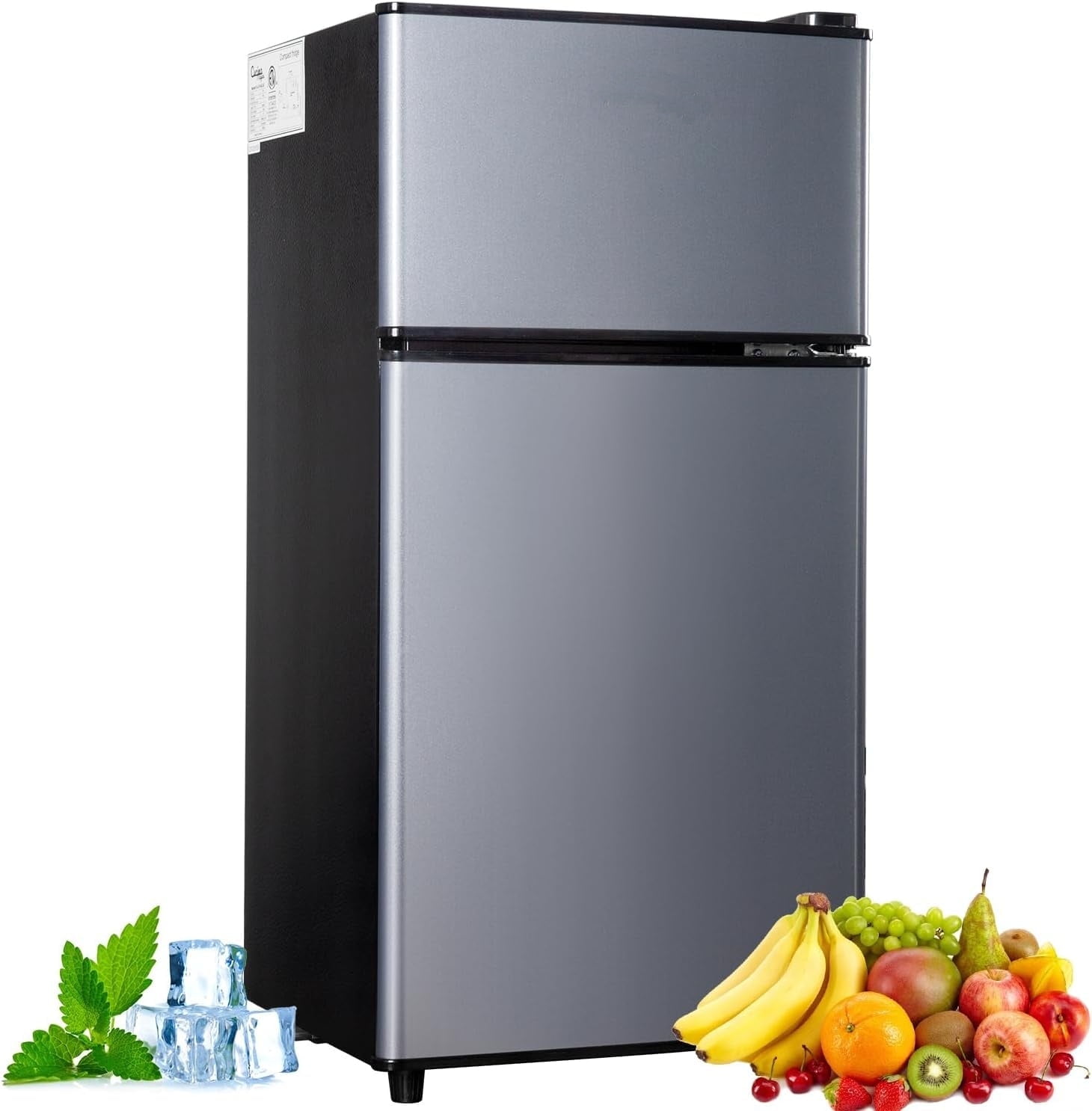 GGTB 2.9 Cu.Ft Compact Double Door Mini Fridge - Top Freezer & Bottom ...
