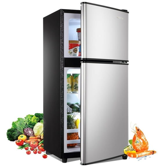 "Hisense 4.4 Cu ft Mini Fridge, Silver, Standard 18.7"",1 Year Warranty ...