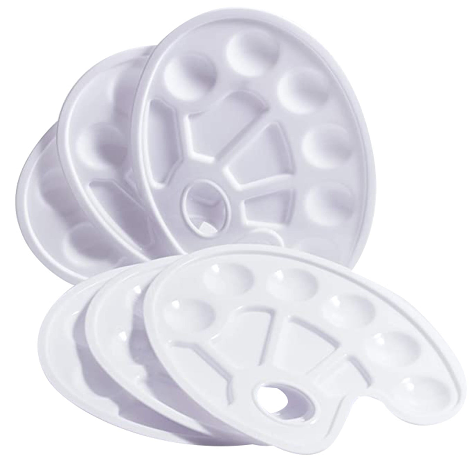 GGdda Plastic Color Palette 6 Pcs Paint Palettes with Hole Premium ...