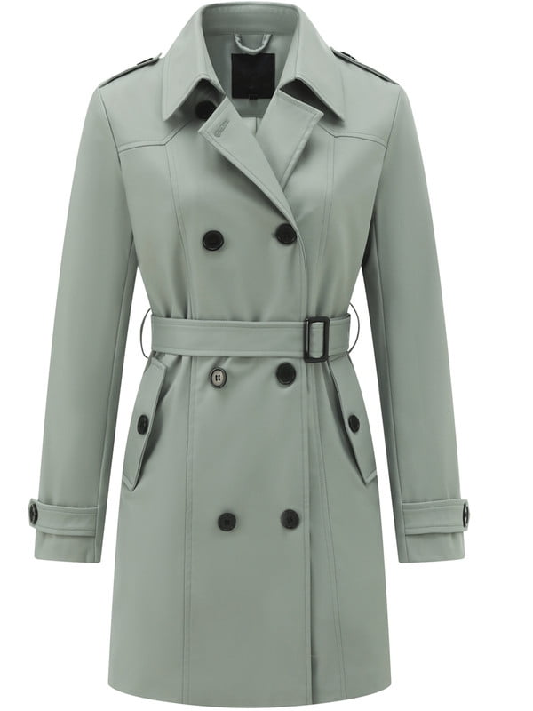 GGleaf Women's Trench Coat Double-Breasted Classic Lapel Overcoat Slim ...