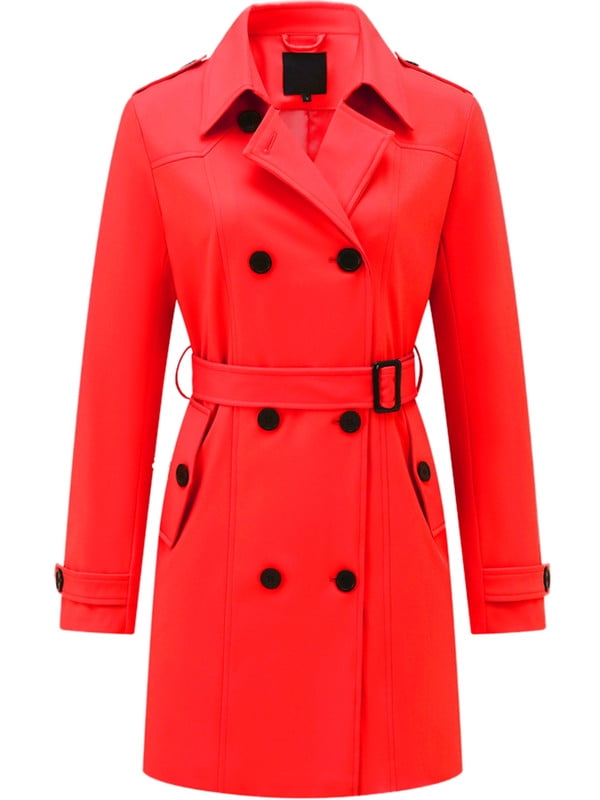 GGleaf Women's Trench Coat Double-Breasted Classic Lapel Overcoat Slim ...