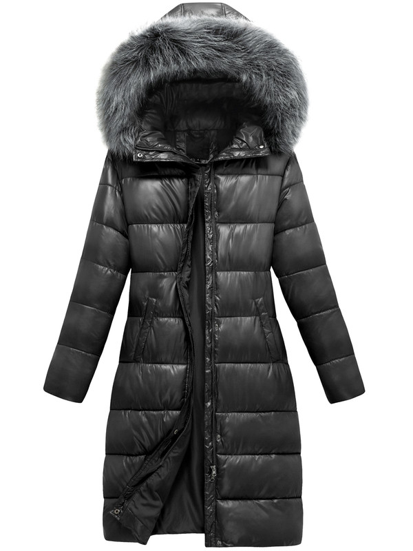 GGleaf Women's Winter Coat Metallic Shiny Hooded Long Puffer Jacket ...