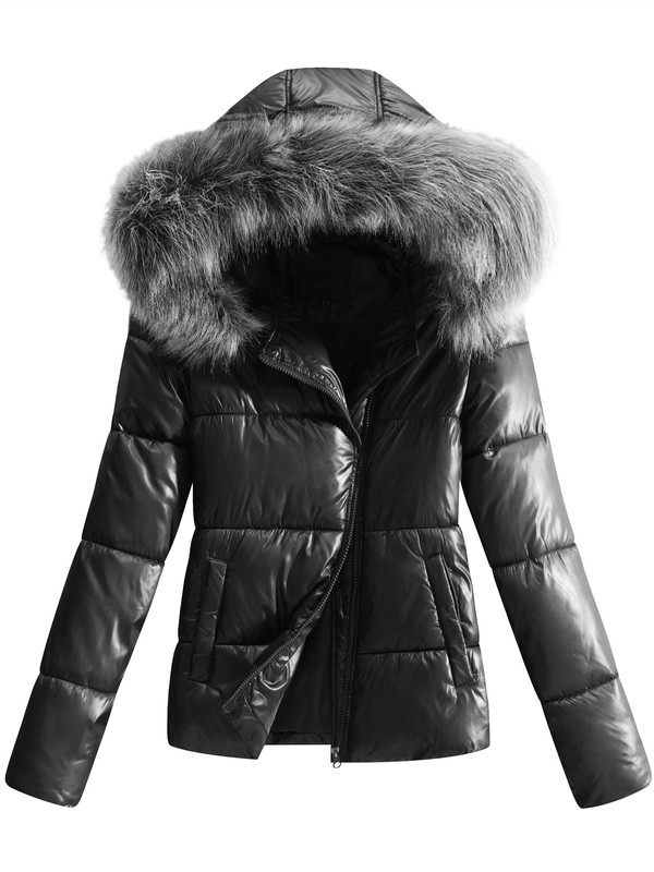 GGleaf Women's Winter Coat Metallic Shiny Hooded Puffer Jacket with ...