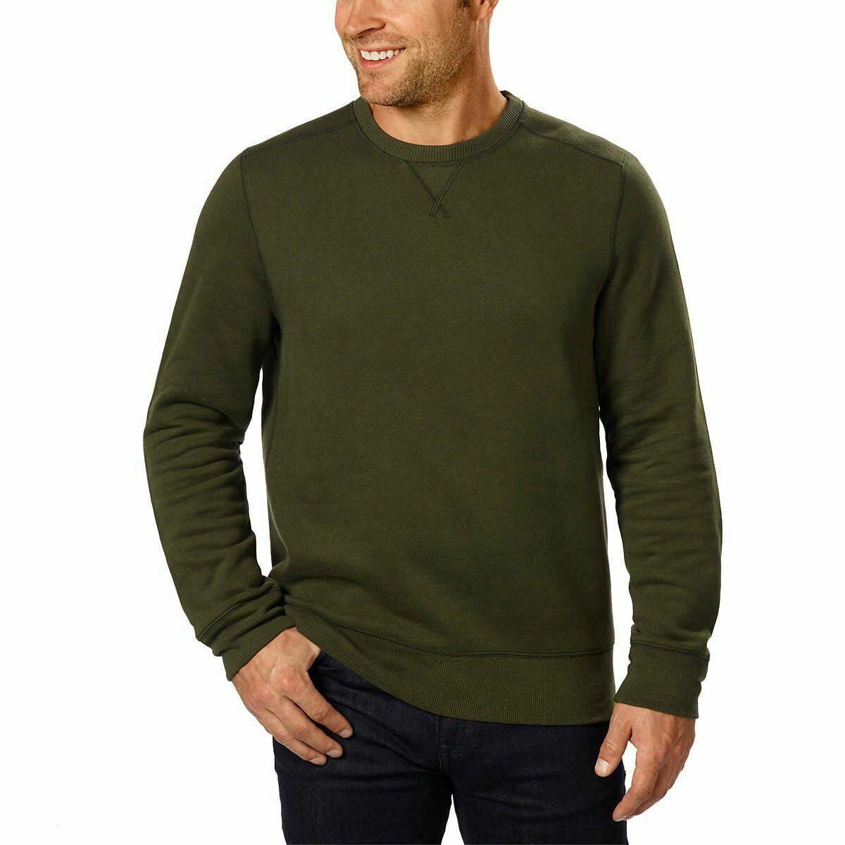 GH Bass & Co. Men's Pullover Crew Sweatshirt (Rosin HTR, Small ...