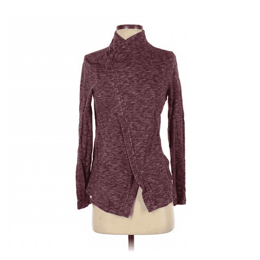 G.H Bass Ladies' Knit Zip Cardigan M/Cherry Combo, Large. - Walmart.com