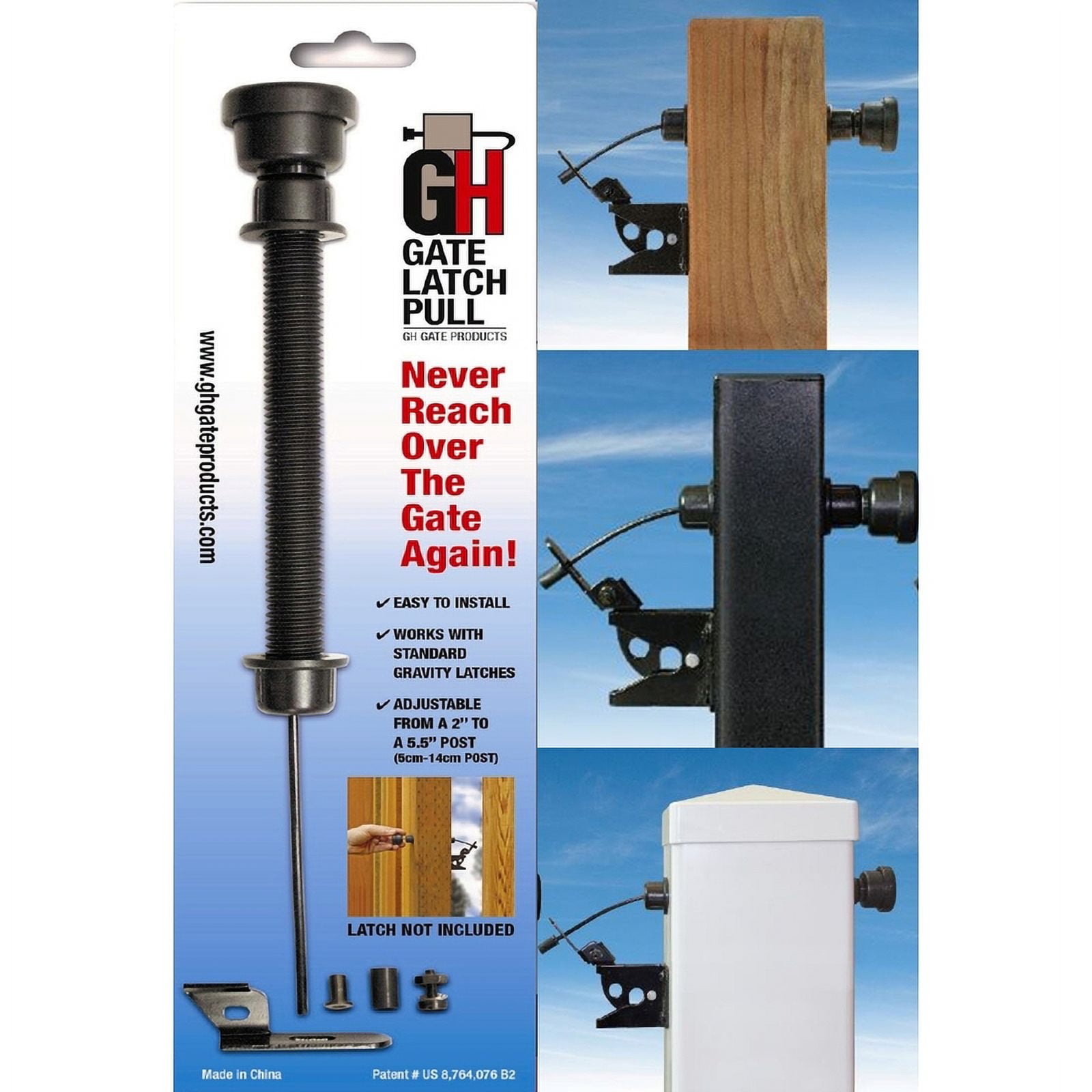 GH Gate Produts 13.5 in. H X 4 in. W Matte Plastic Pull Gate Latch ...