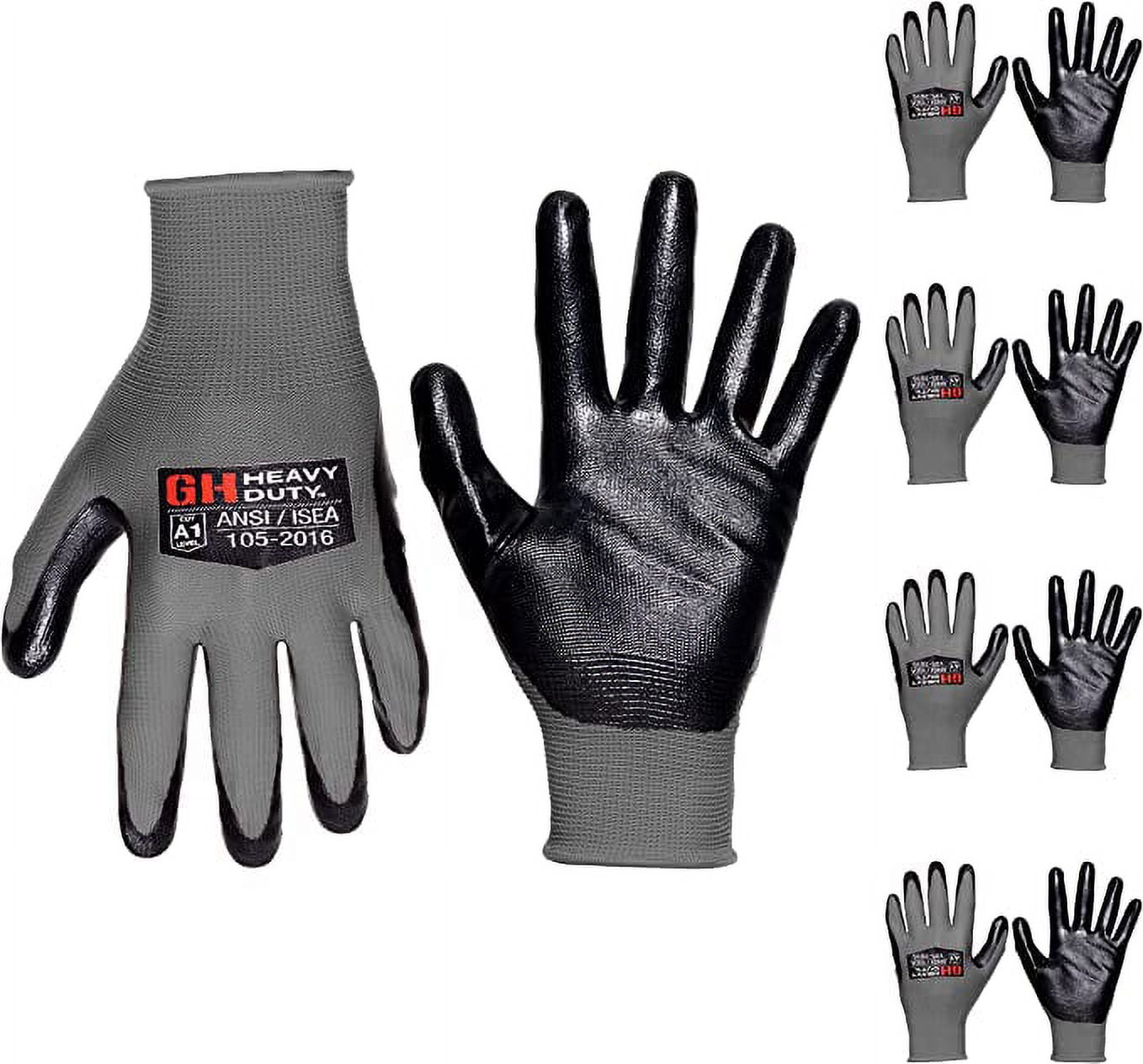 GH Heavy Duty Nitrile Work Gloves, XL Size, Chemical Grip, Protective ...