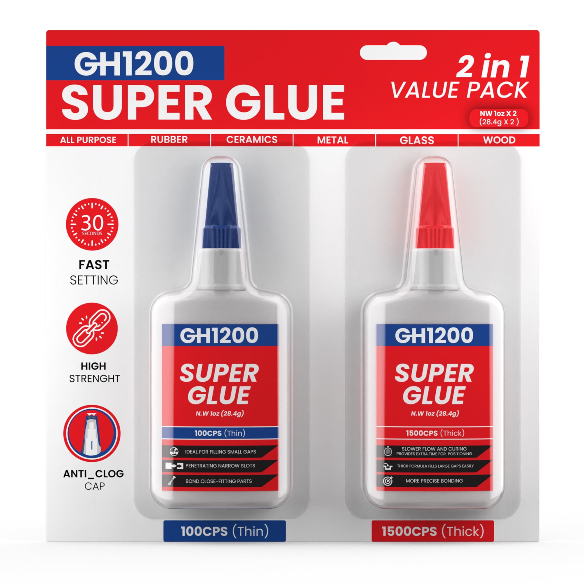 GH1200 Heavy Duty Instant All Purpose Adhesive 57g 2oz for Plastics ...