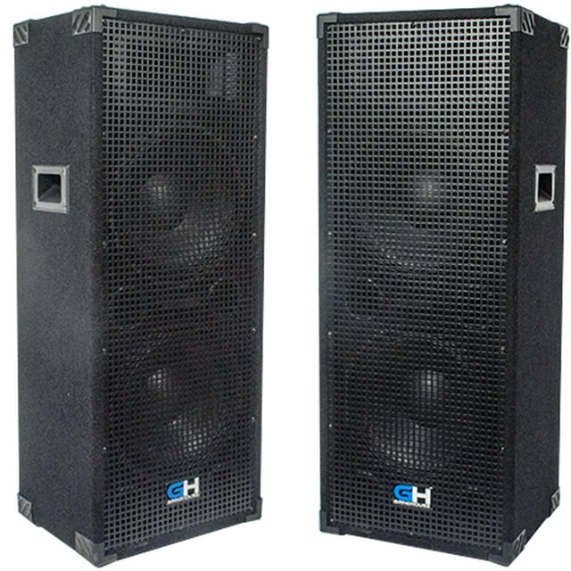 GH212L - Pair of Passive Dual 12 Inch 2-Way PA/DJ Loudspeaker Cabinets ...