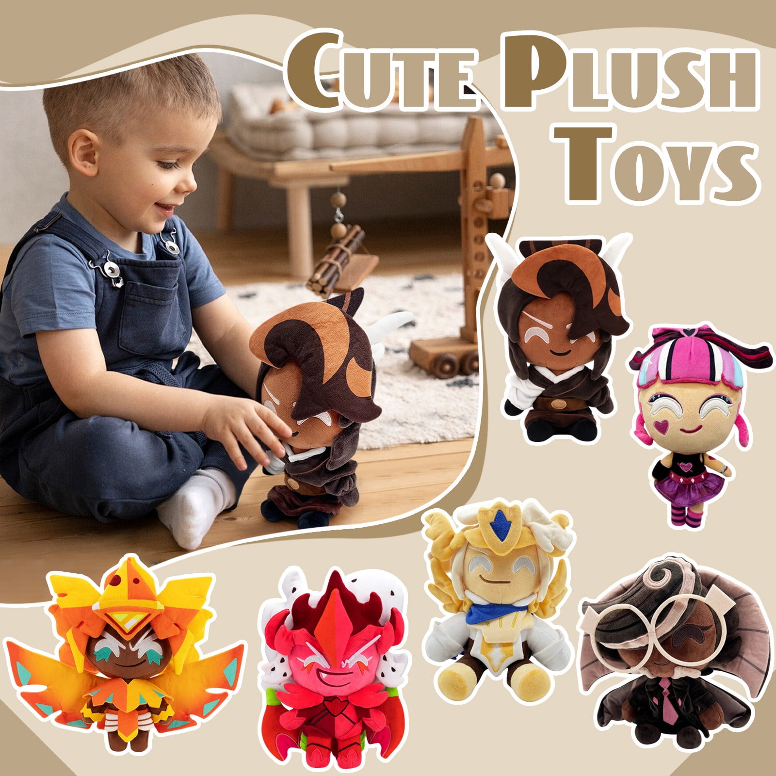 Shining Glitter Cookie Plush 9in, Soft and Adorable Stuffed Shining ...