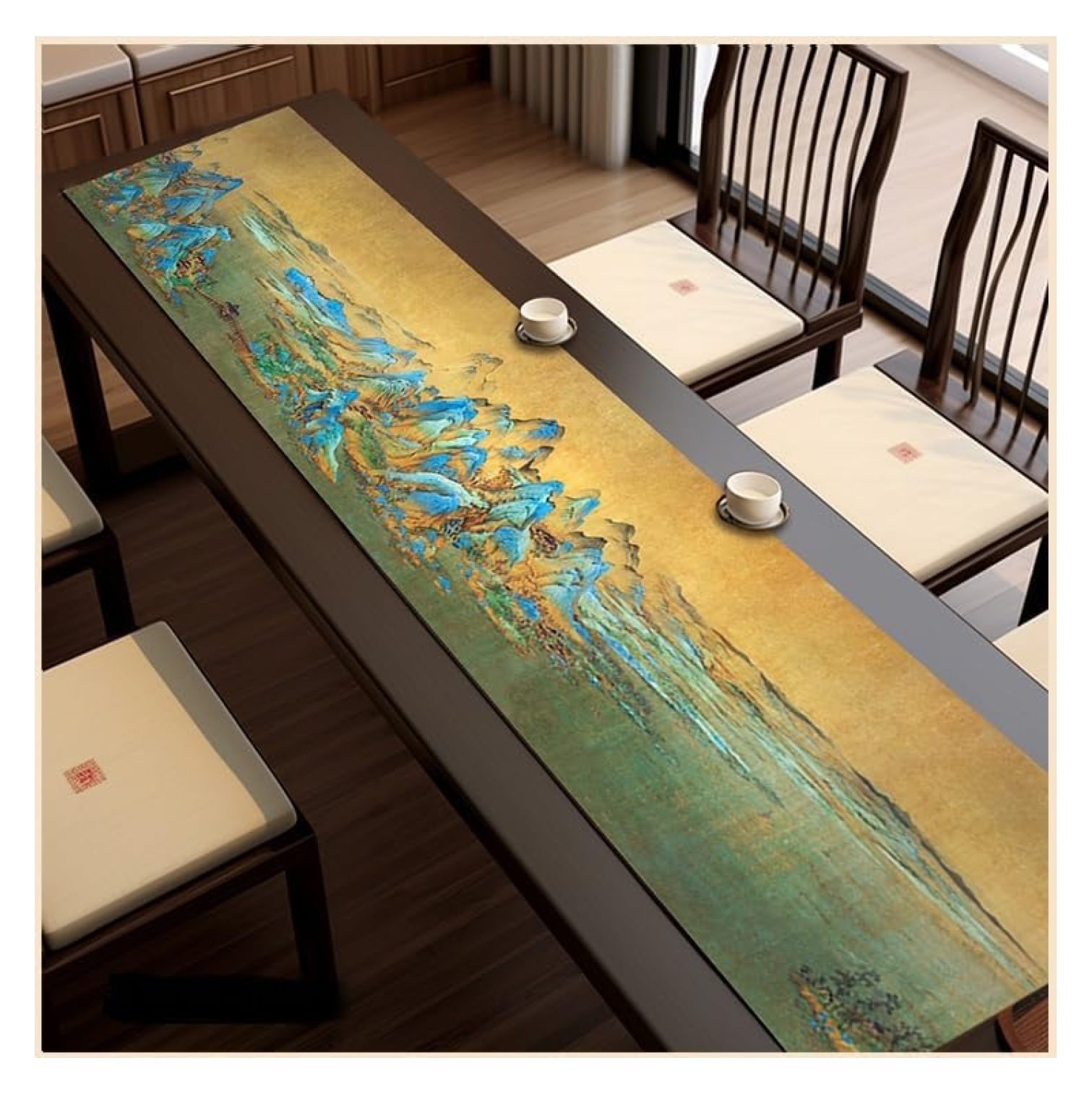 GHF Double-Layer Table Bed Classic Chinoiserie Print Design Decorative ...