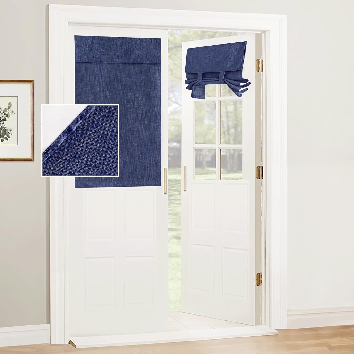 GHGSDH-RYB Home 100% Blackout Door Curtains for Classroom, Linen ...