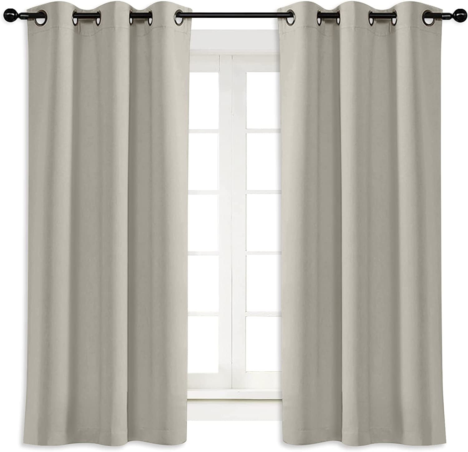 GHGSDH-Room Darkening Window Treatment Curtain, Natural, Single Panel ...