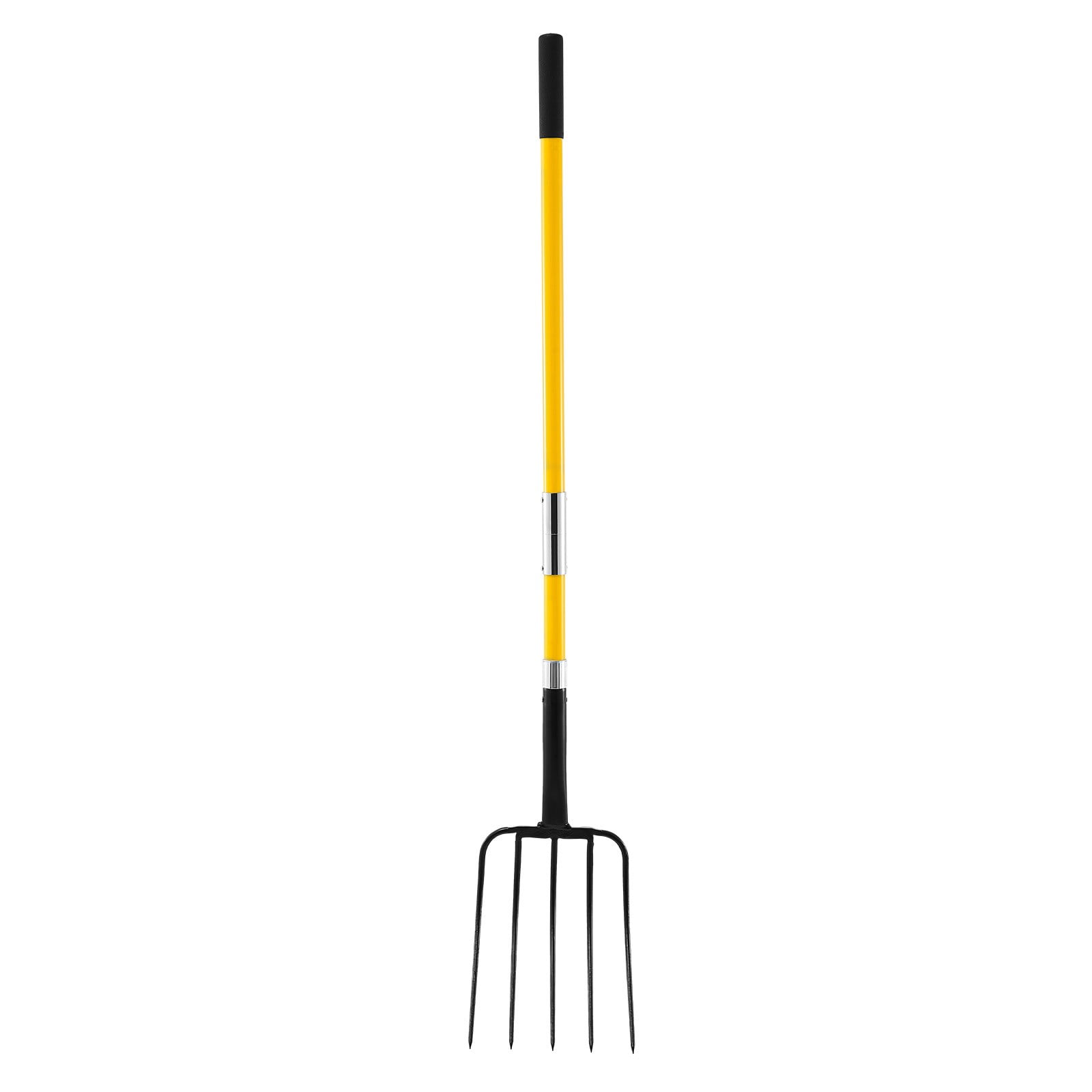 GHHKTY 5-Tine Garden Fork with Fiberglass Handle — 57" Heavy-Duty ...