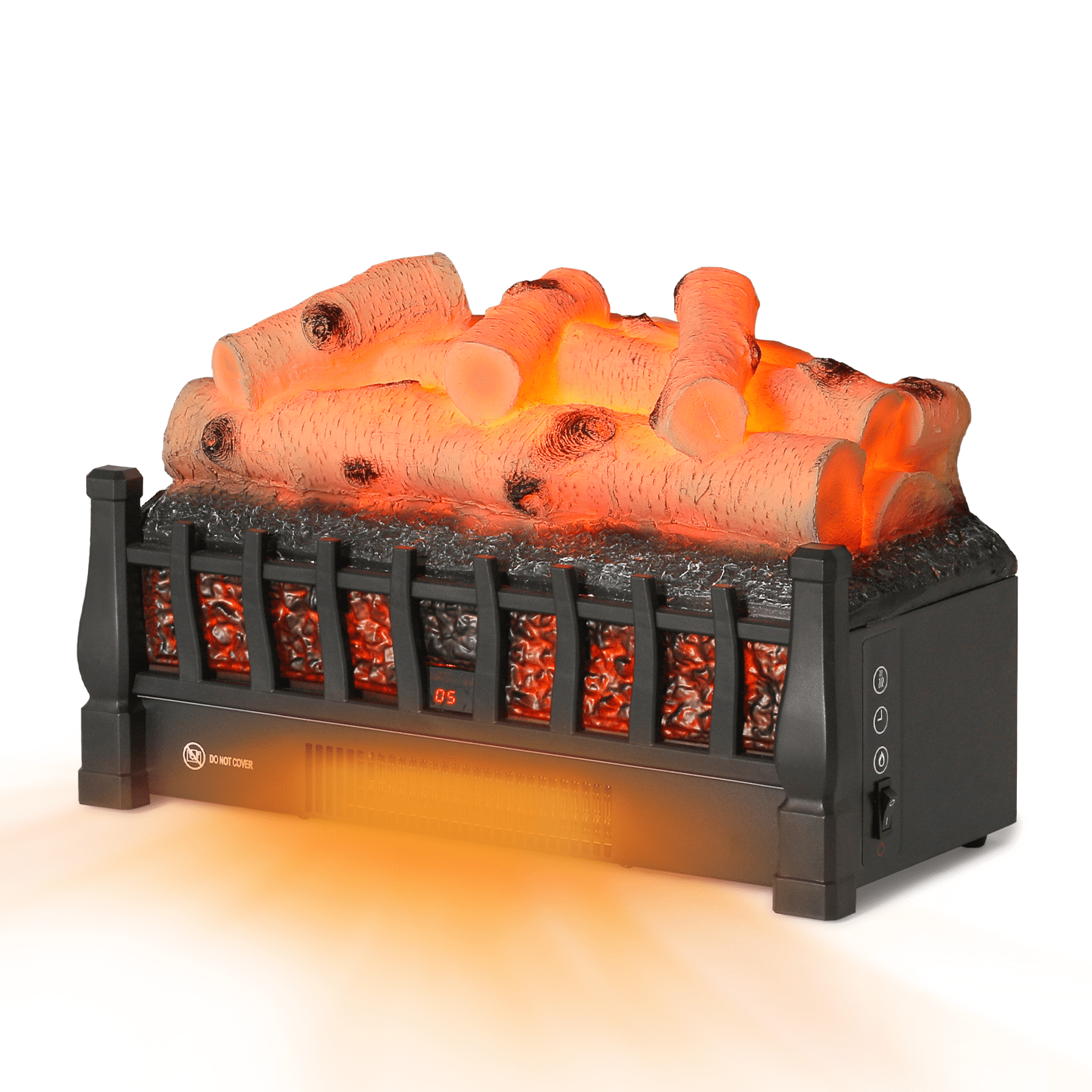 GHHKTY Electric Fireplace Log Heater, 1500W Space Heater with 3D ...