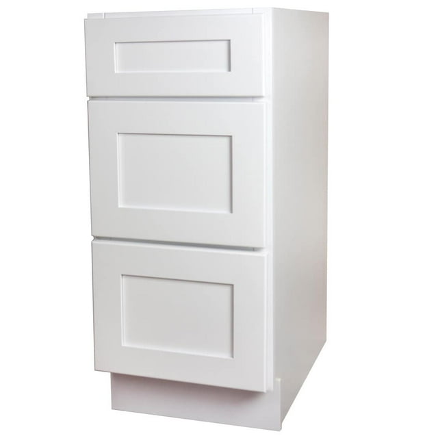 GHI White Shaker 3 Drawer Kitchen Base Cabinet 18" 3 drawer kitchen ...