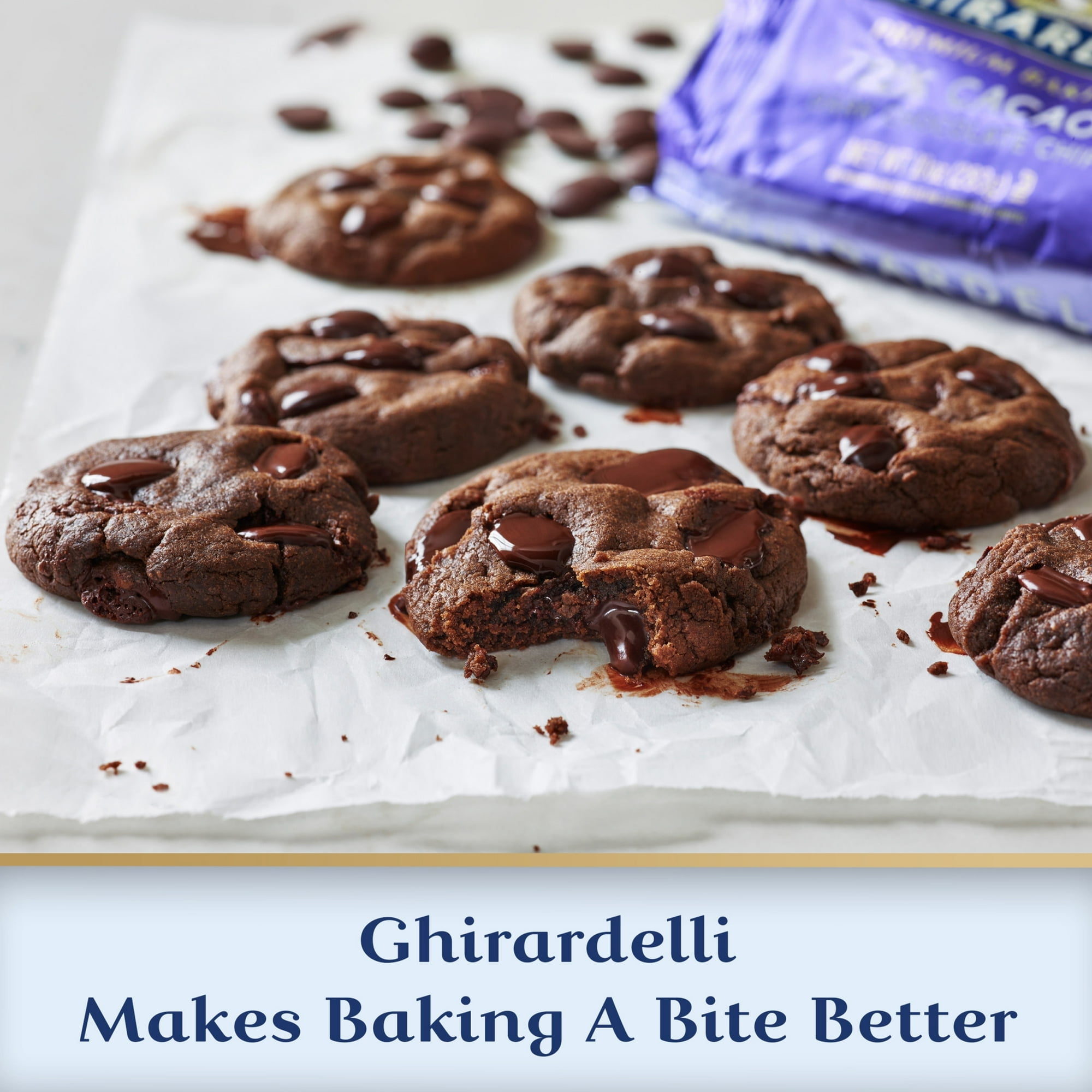 GHIRARDELLI 72% Cacao Dark Chocolate Premium Baking Chips, Chocolate ...