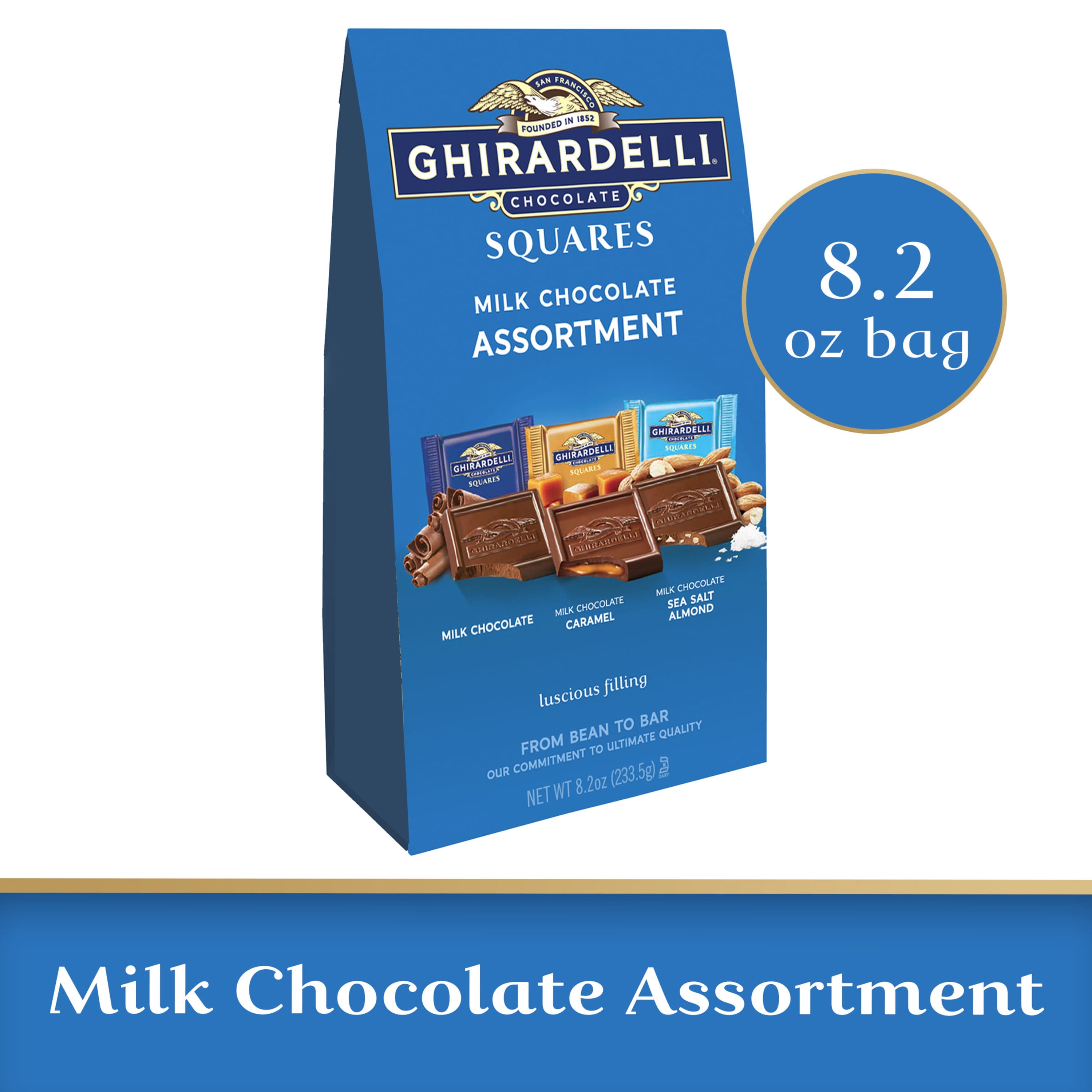 GHIRARDELLI Assorted Milk Chocolate Squares, Chocolate Assortment, 8.2 ...