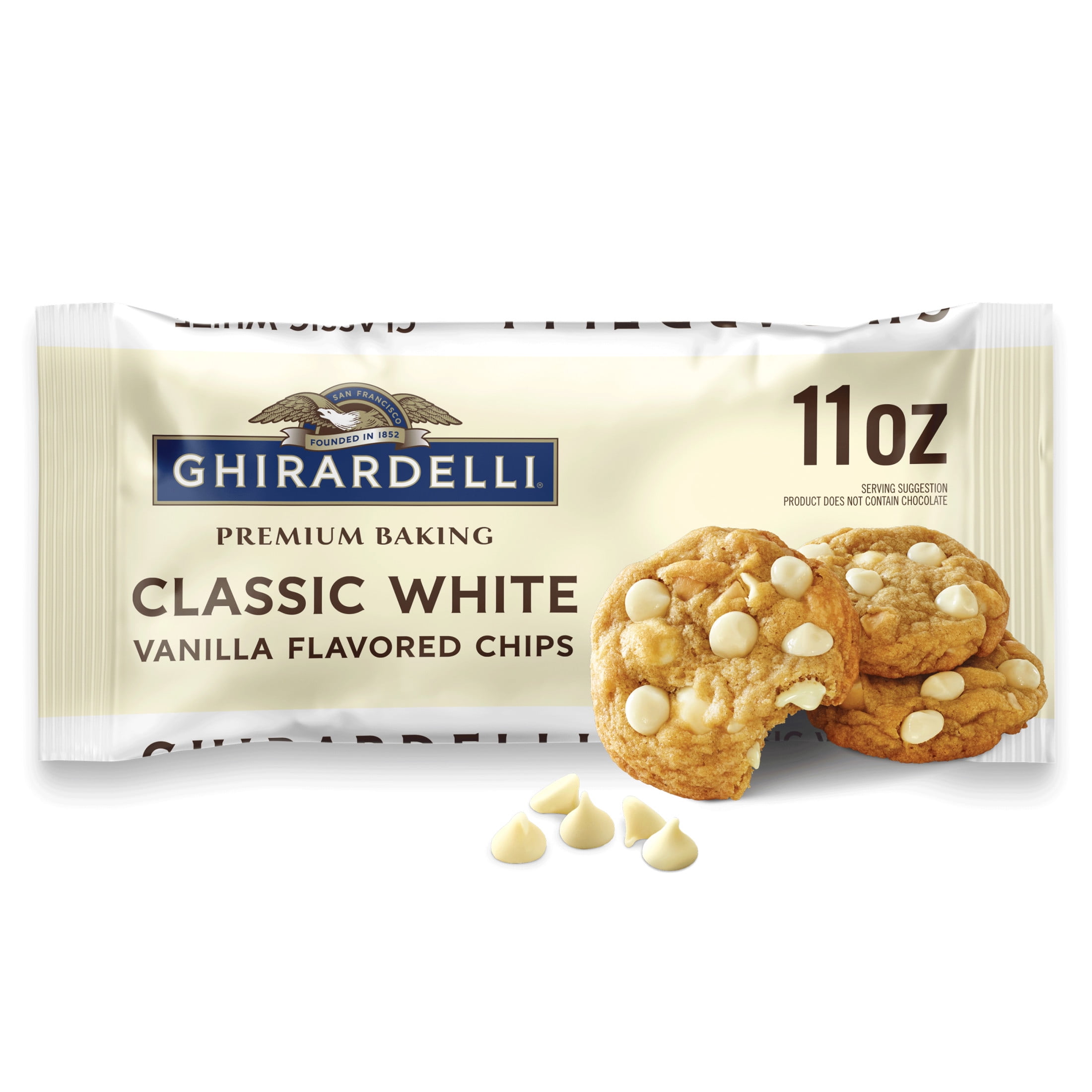 Ghirardelli, Baking Chips, 11 oz, White Vanilla Flavored Premium ...