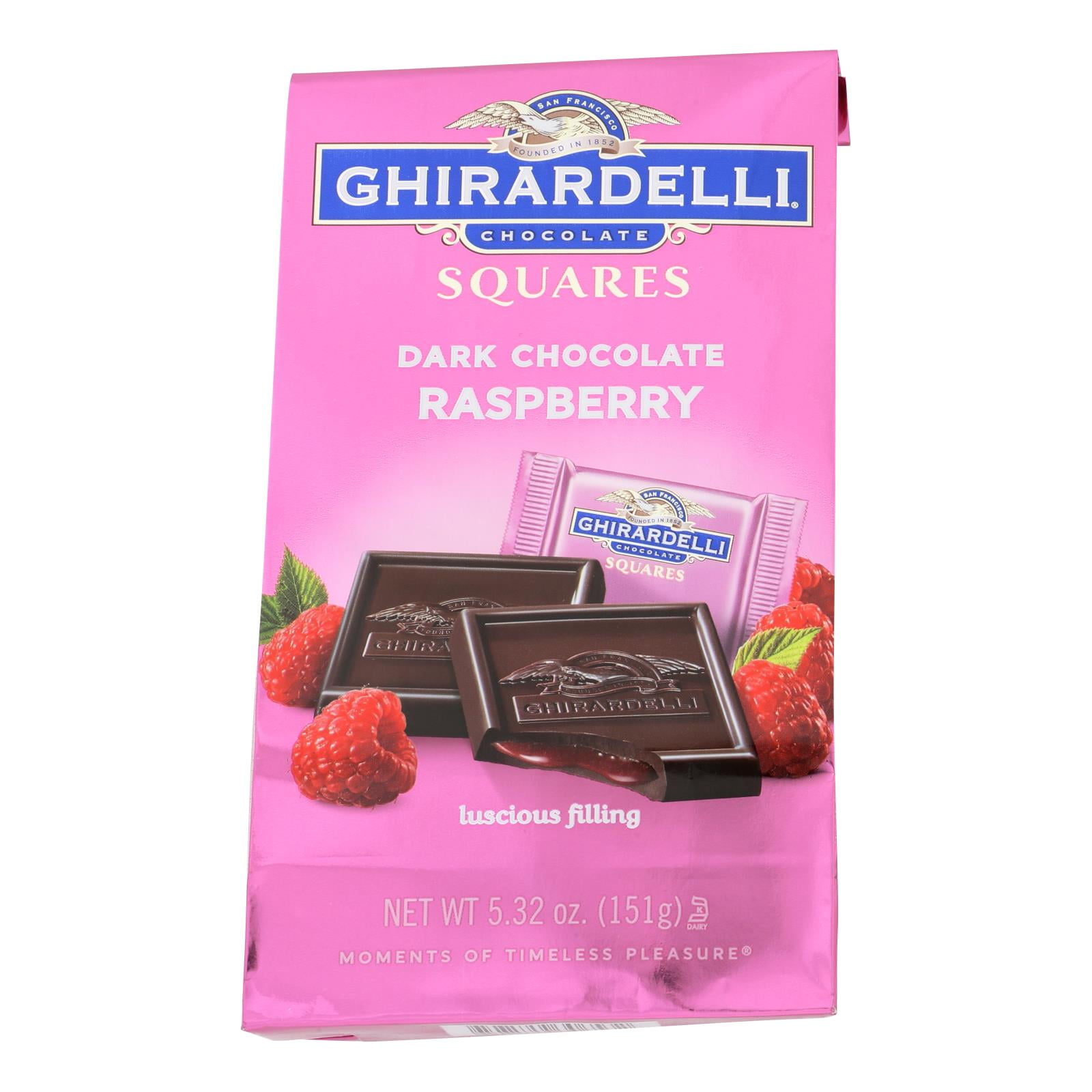 GHIRARDELLI Dark Chocolate Raspberry Squares, 5.32 Oz Bag (Pack of 6 ...