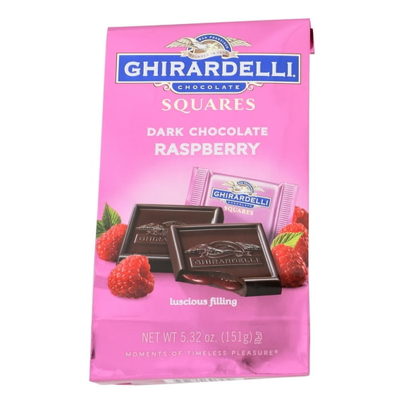 GHIRARDELLI Dark Chocolate Raspberry Squares, 5.32 Oz Bag (Pack of 6 ...