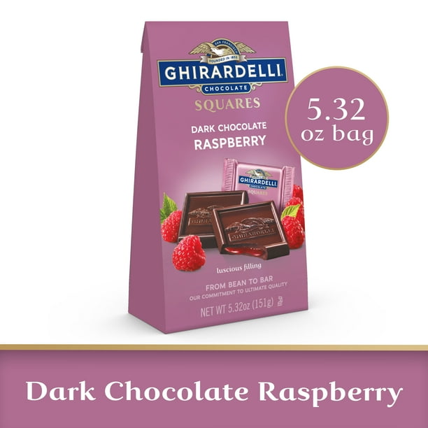 GHIRARDELLI Dark Chocolate Raspberry Squares, 5.32 Oz Bag - Walmart.com