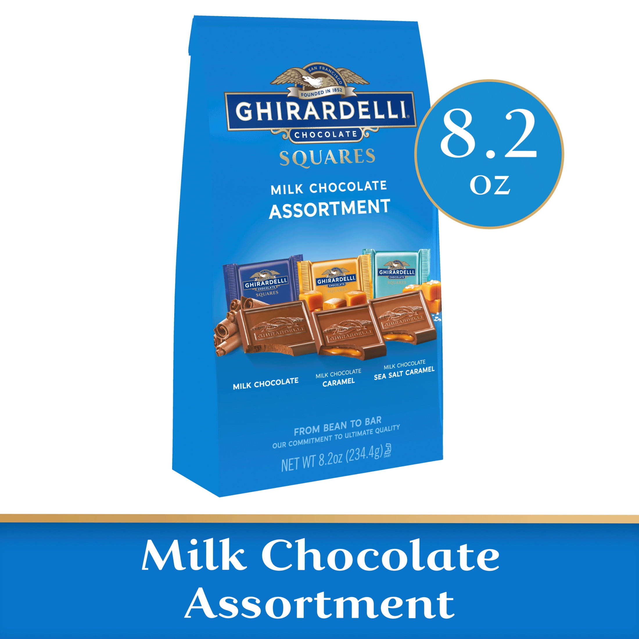 GHIRARDELLI Premium Assorted Milk Chocolate Squares, Caramel Variety ...