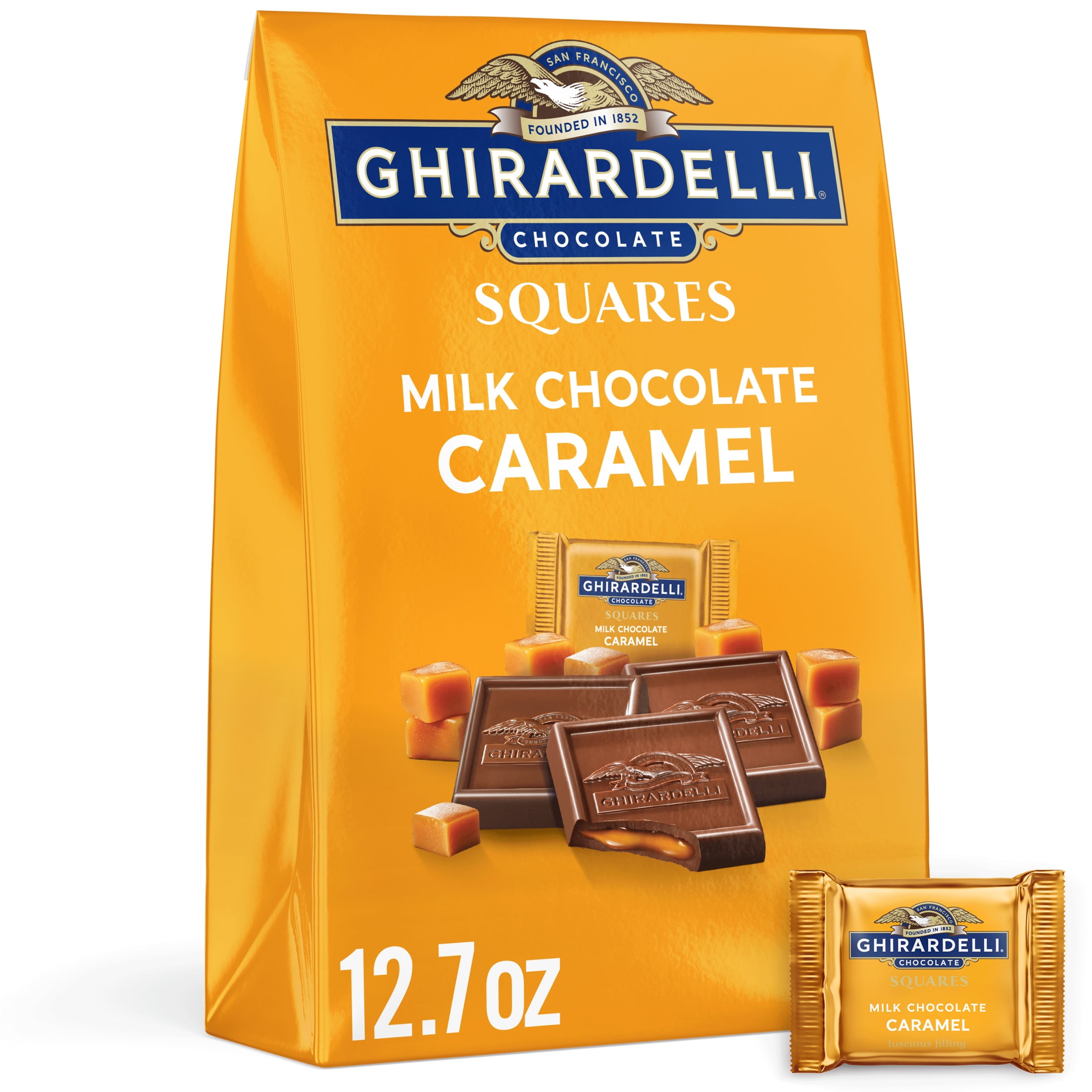 Ghirardelli Milk Chocolate Caramel Squares, 12.7 oz Bag - Walmart.com