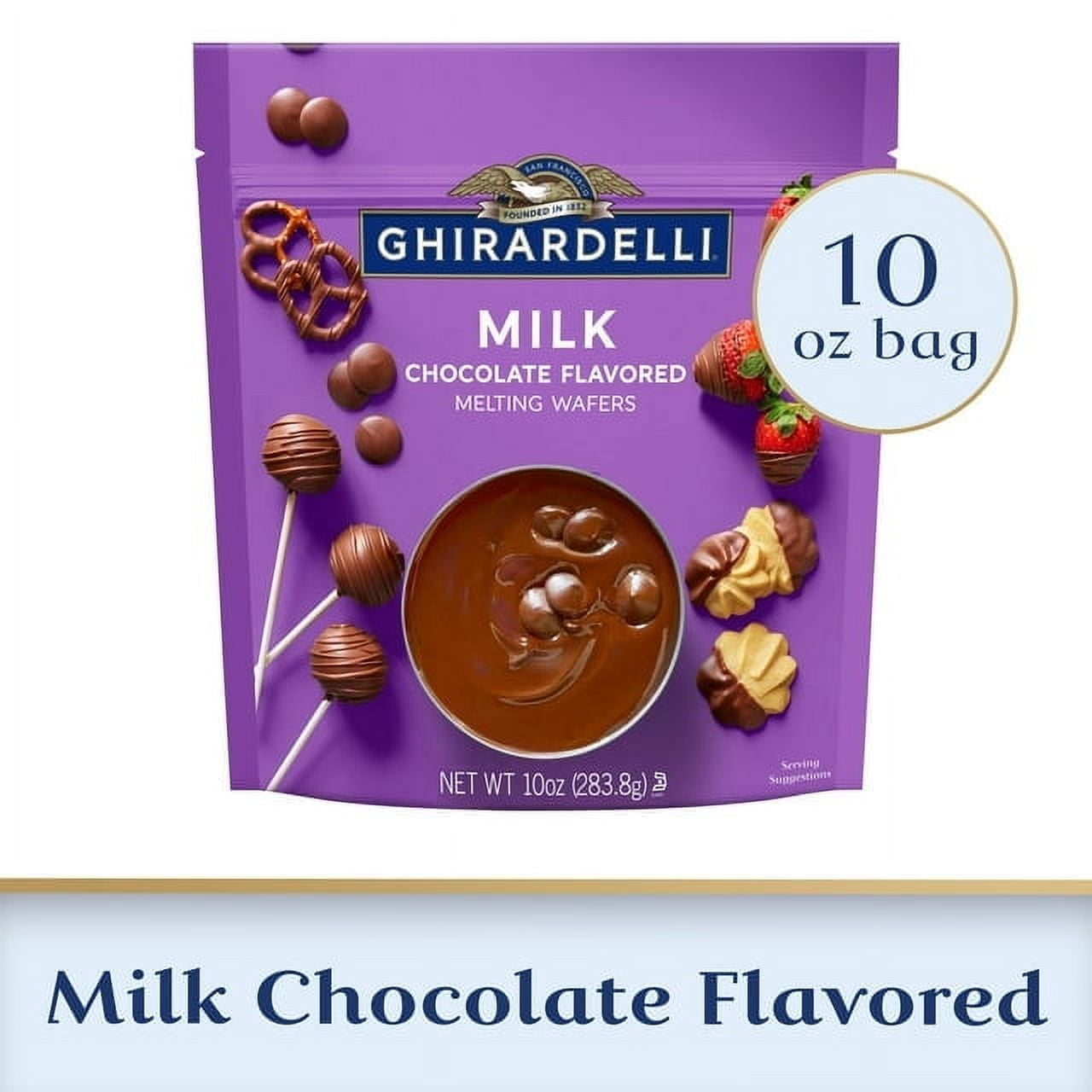 GHIRARDELLI Milk Chocolate Flavored Melting Wafers, 10 oz Bag(2 Packs ...