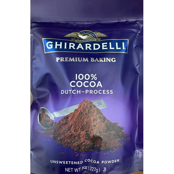 Ghirardelli Unsweetened Cocoa Powder, Dutch Process, 100% Dark ...