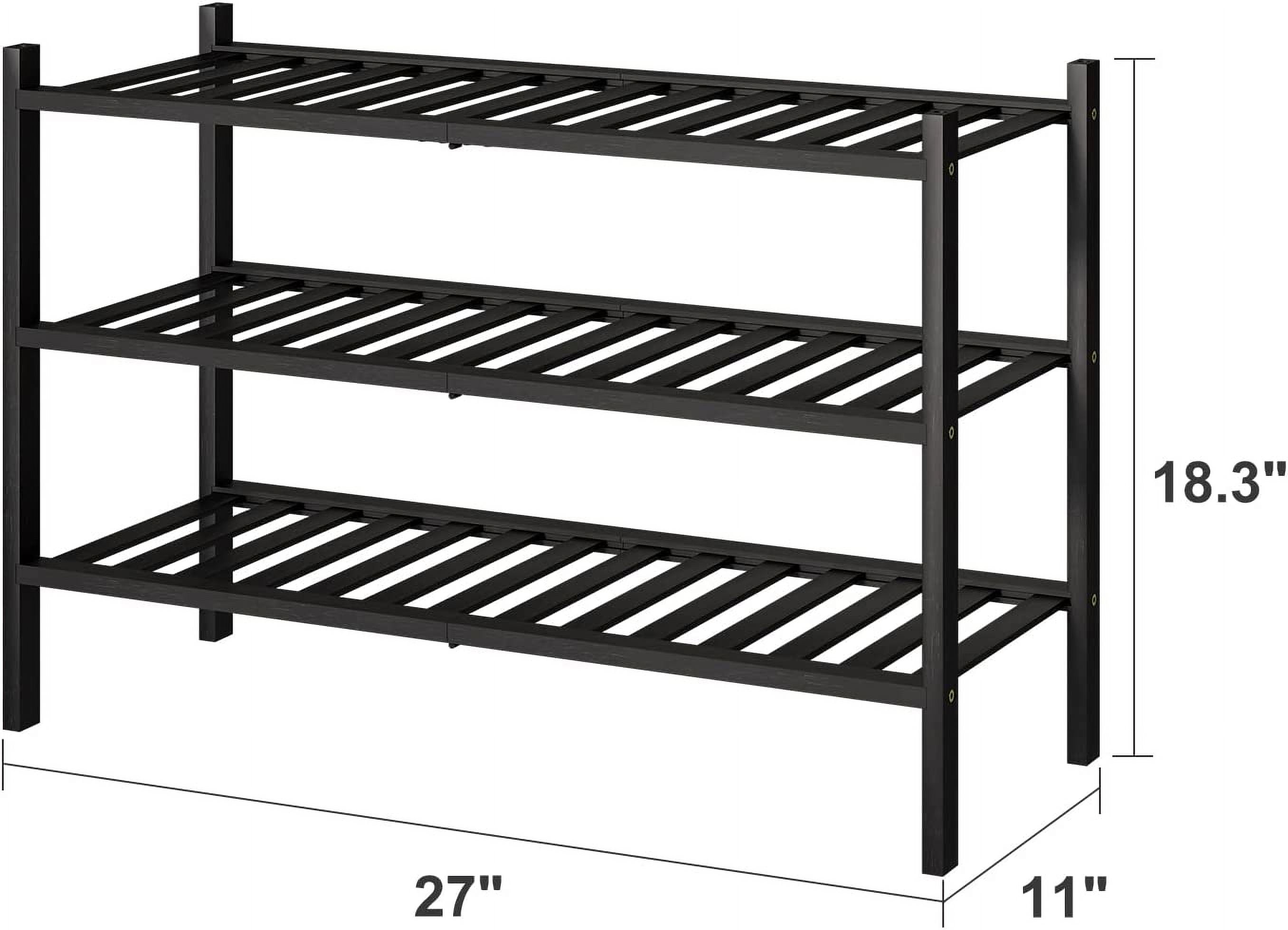 GHLZYDA 3-Tier Free Standing Shoe Racks Wood Shoe Rack for Entryway ...